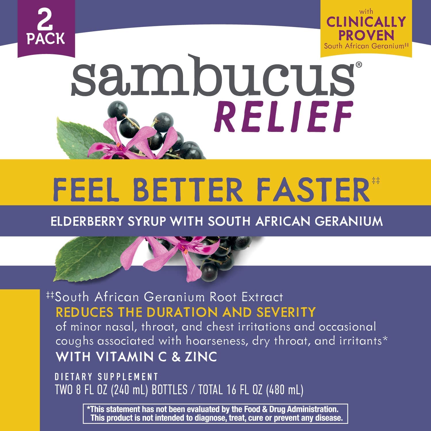 Nature"s Way Sambucus Relief Cough Syrup, Feel Better Faster ...