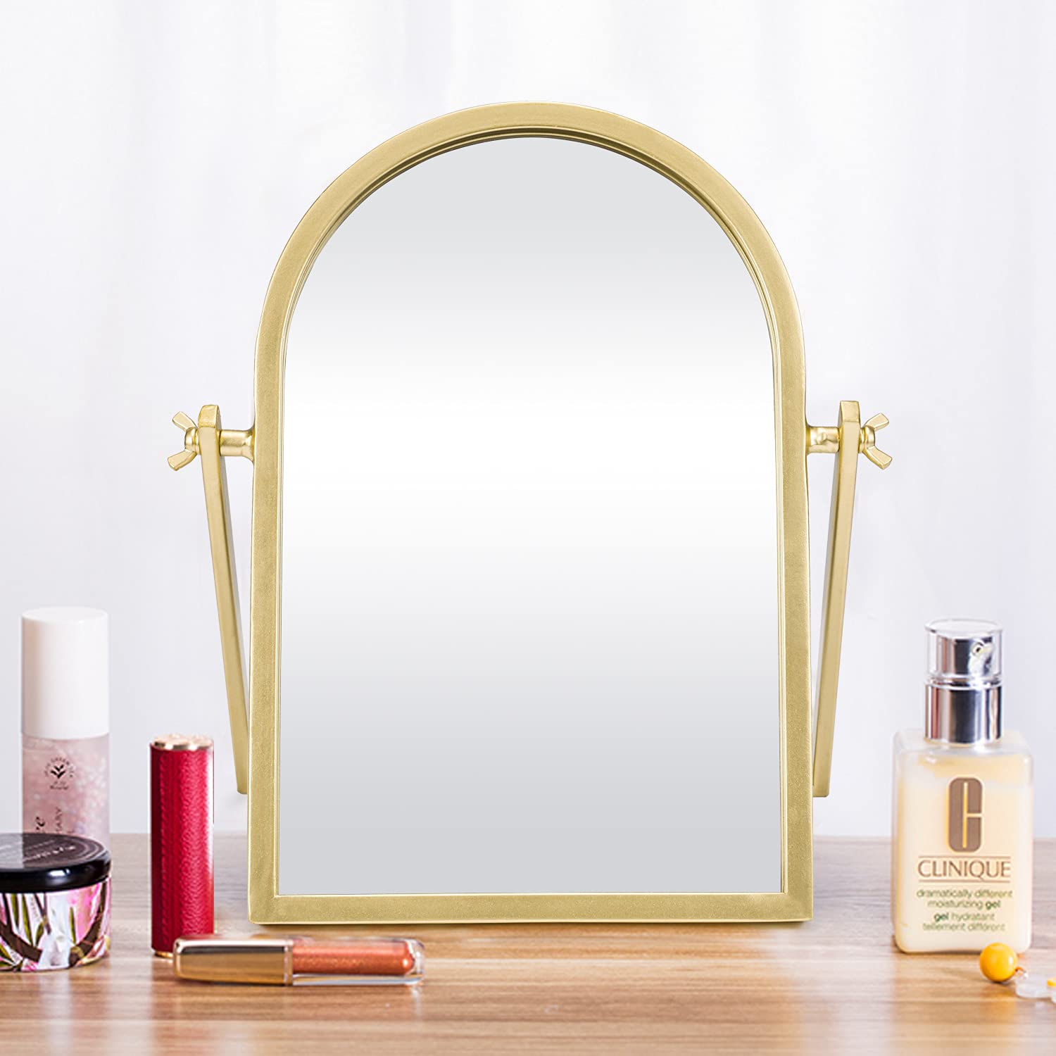 Geloo Vanity Makeup Mirror Decor-Vintage Desk Table Mirrors 360 ...