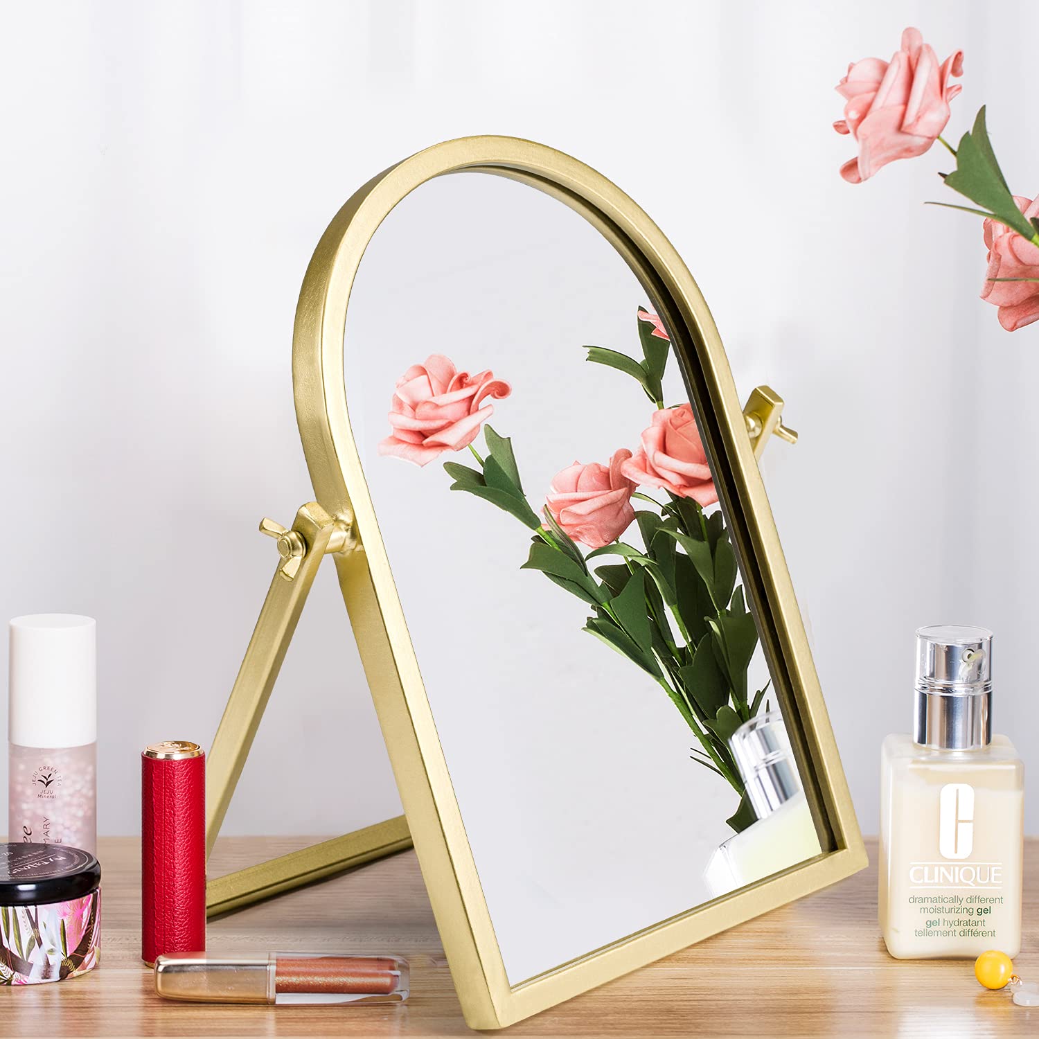 Geloo Vanity Makeup Mirror Decor-Vintage Desk Table Mirrors 360 ...