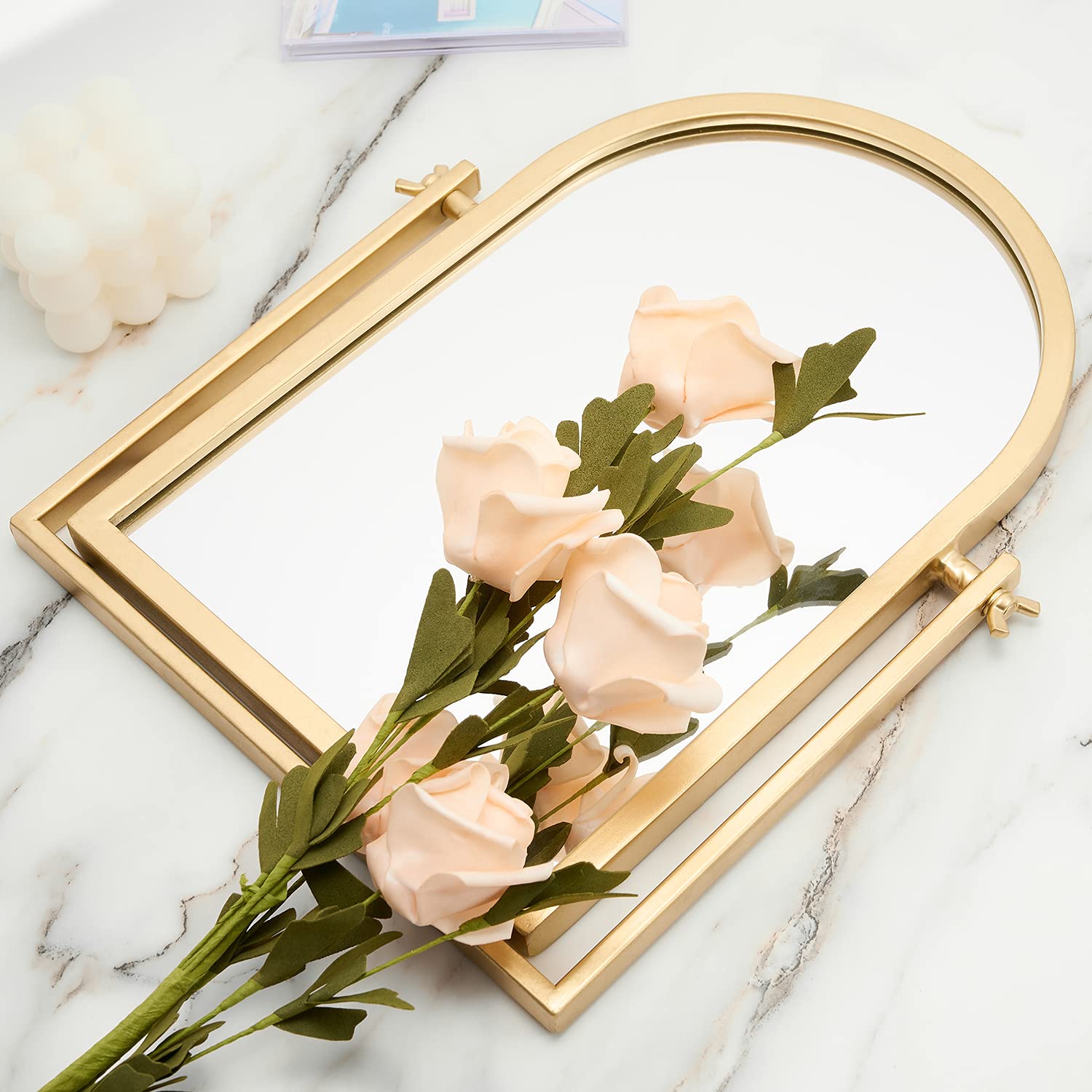 Geloo Vanity Makeup Mirror Decor-Vintage Desk Table Mirrors 360 ...