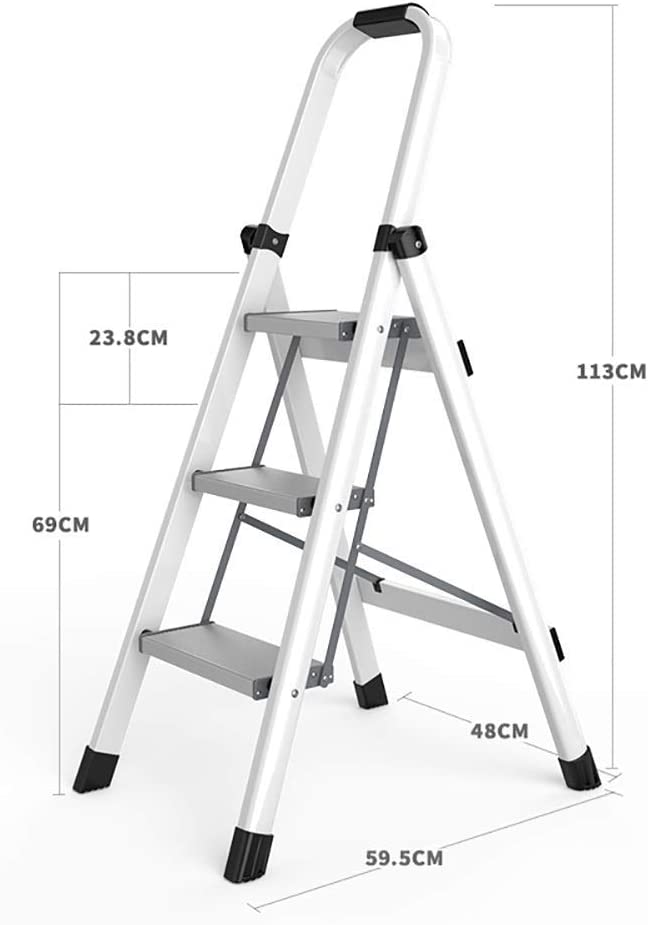 DINGZXC Step Stool,3 Step Stool, Wooden Utility Home Ladder Chair ...