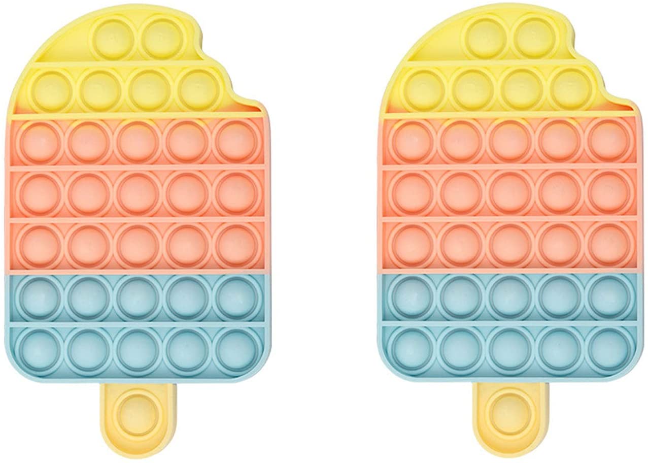 Ice Cream Push Pop Bubbles Fidget Toy, Stress Reliever Silicone Sensory ...