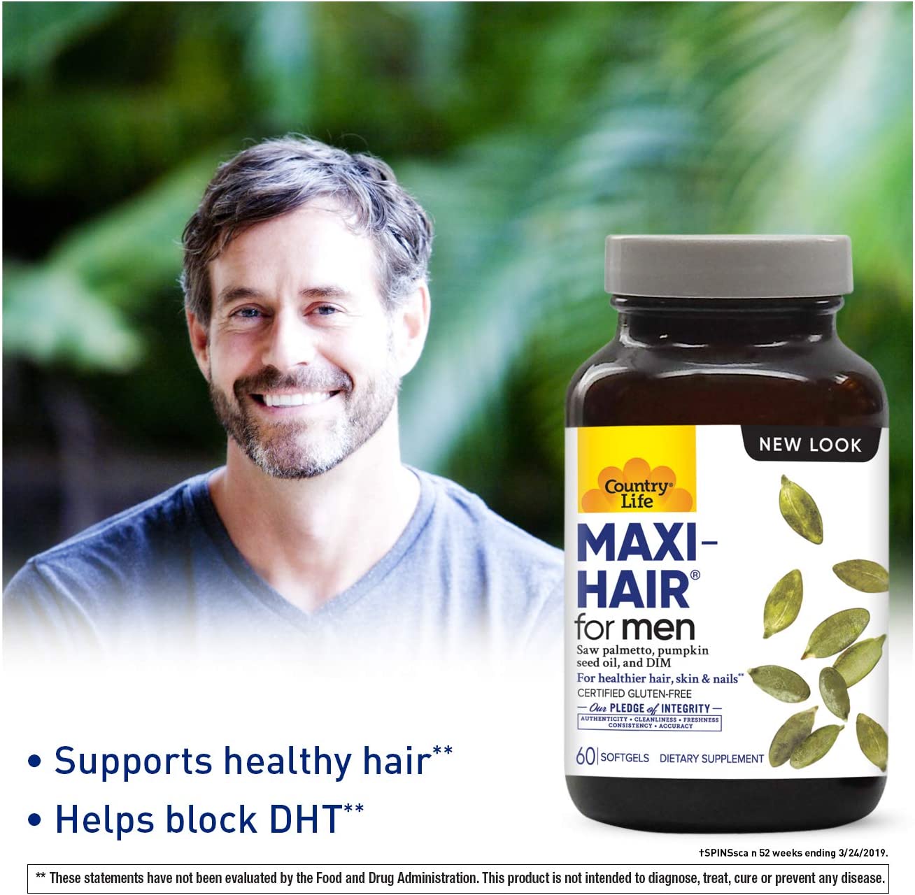 Country Life Maxi Hair for Men 60 Softgels.
