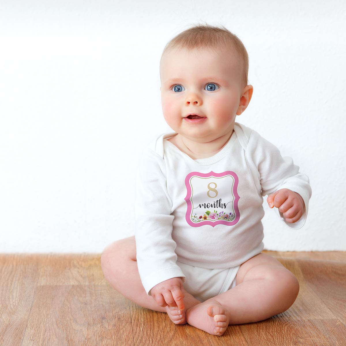 Lillian Rose Pink Watercolor, Baby Belly Stickers, 1-15 Months