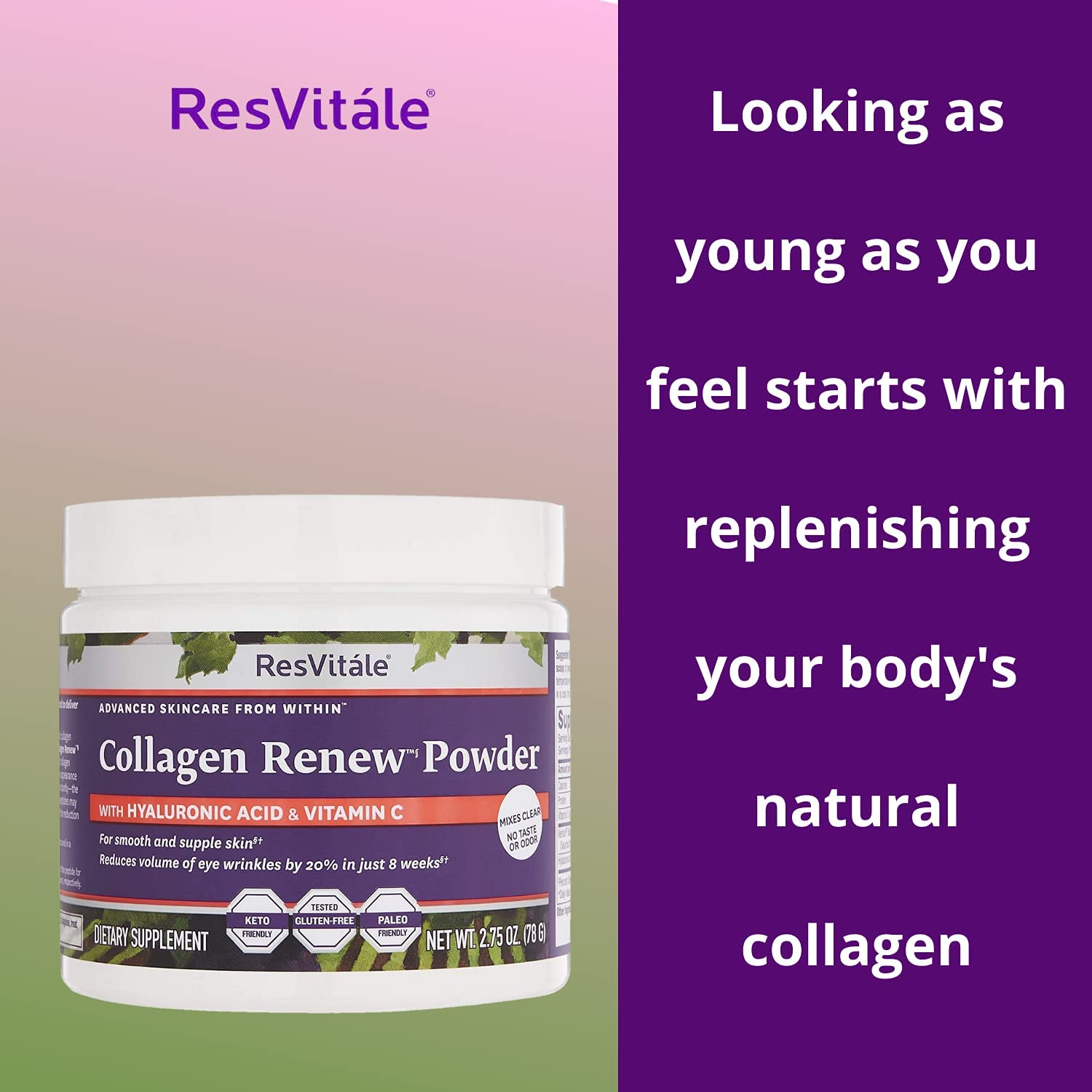 ResVitale Collagen Renew Powder with VERISOL Bioactive Collagen ...