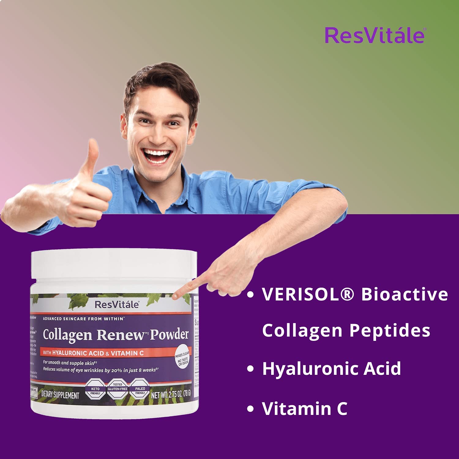 ResVitale Collagen Renew Powder with VERISOL Bioactive Collagen ...