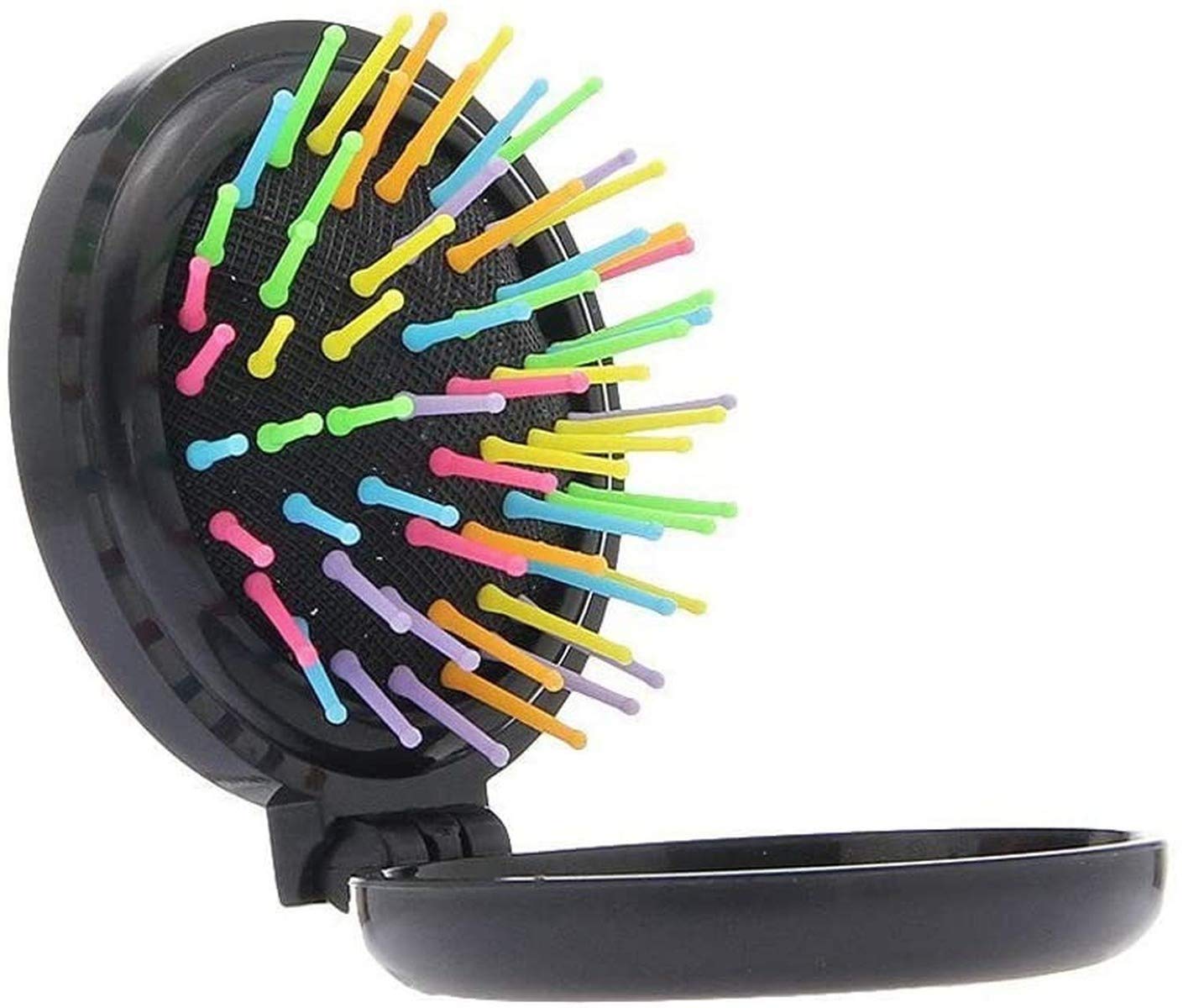 Fold Hairbrush Rainbow Round Mini Portable Mirror Compact Pop up ...