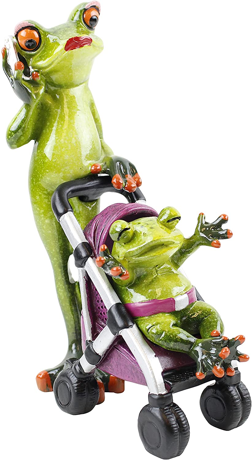Novelty Funny Frog Family Figurines ~ Frog Family Mommy Stroller Frog ...