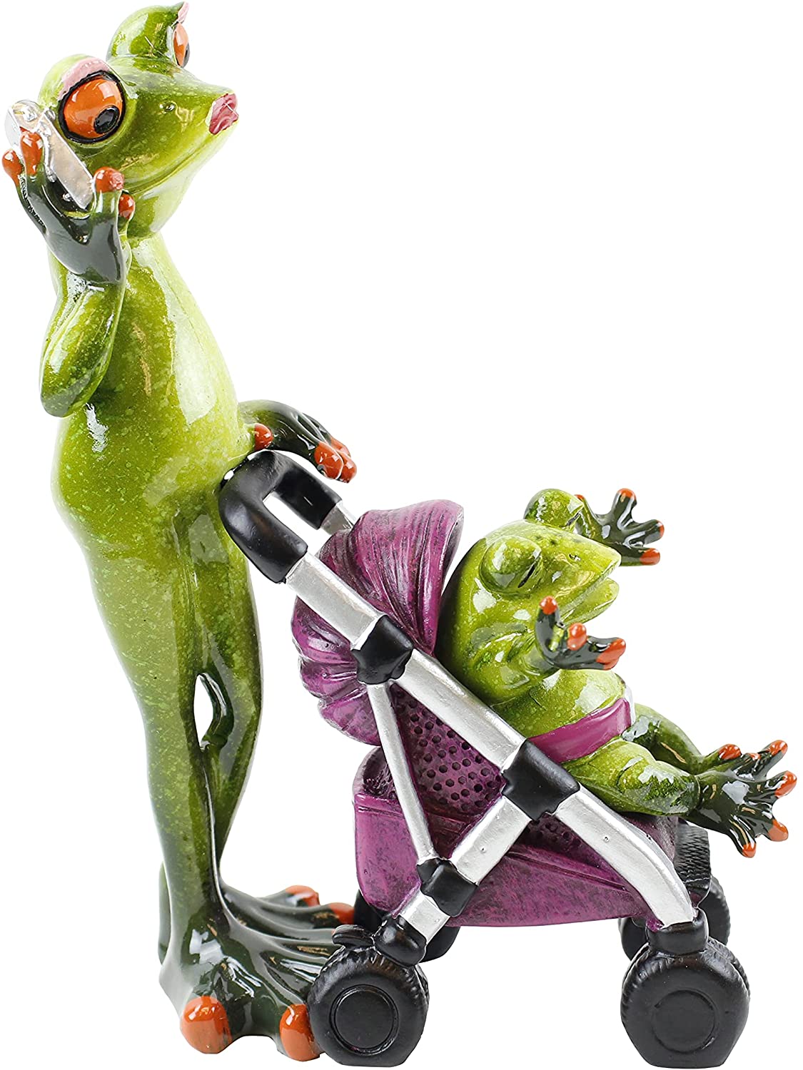 Novelty Funny Frog Family Figurines ~ Frog Family Mommy Stroller Frog ...