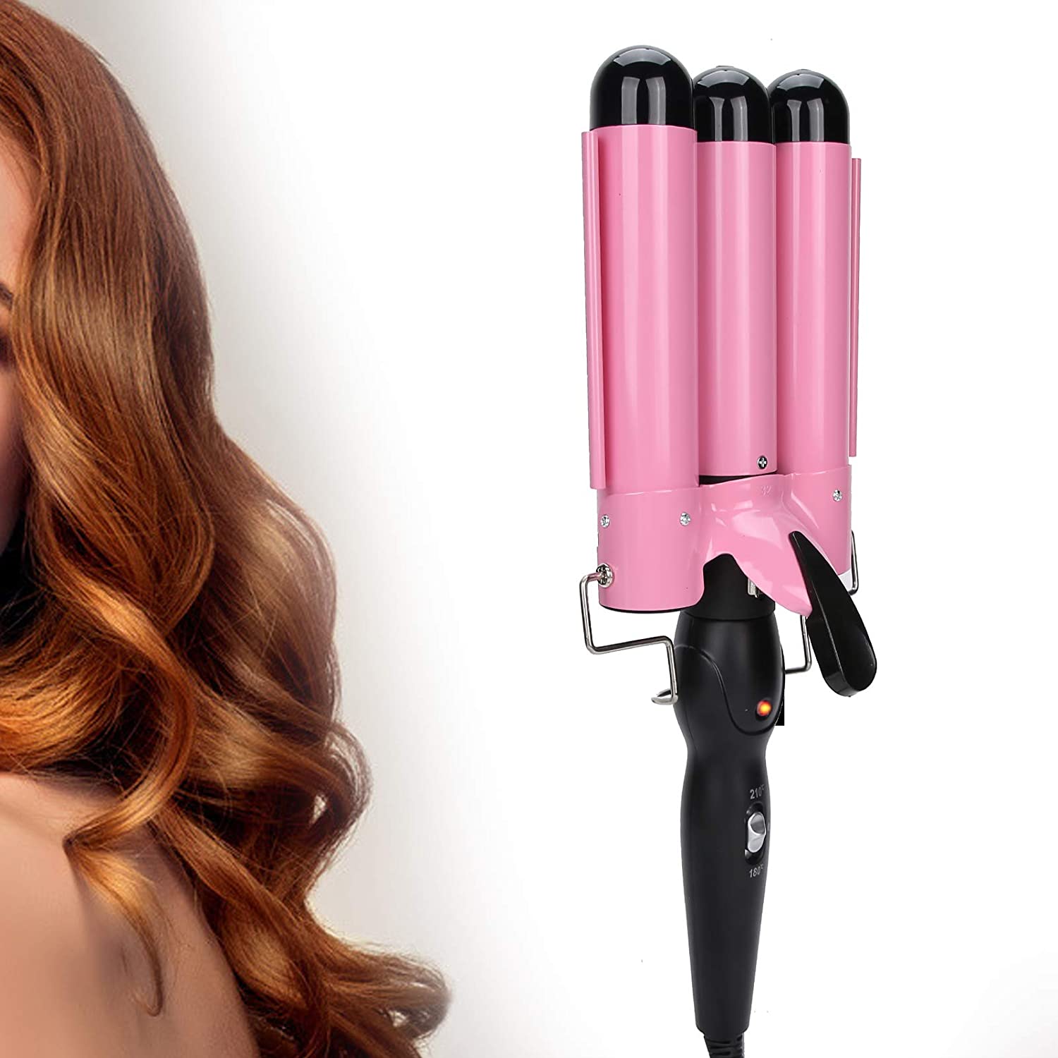 Hair Curling Iron 3 Barrel Hair Crimper Ceramic Temperature Control ...