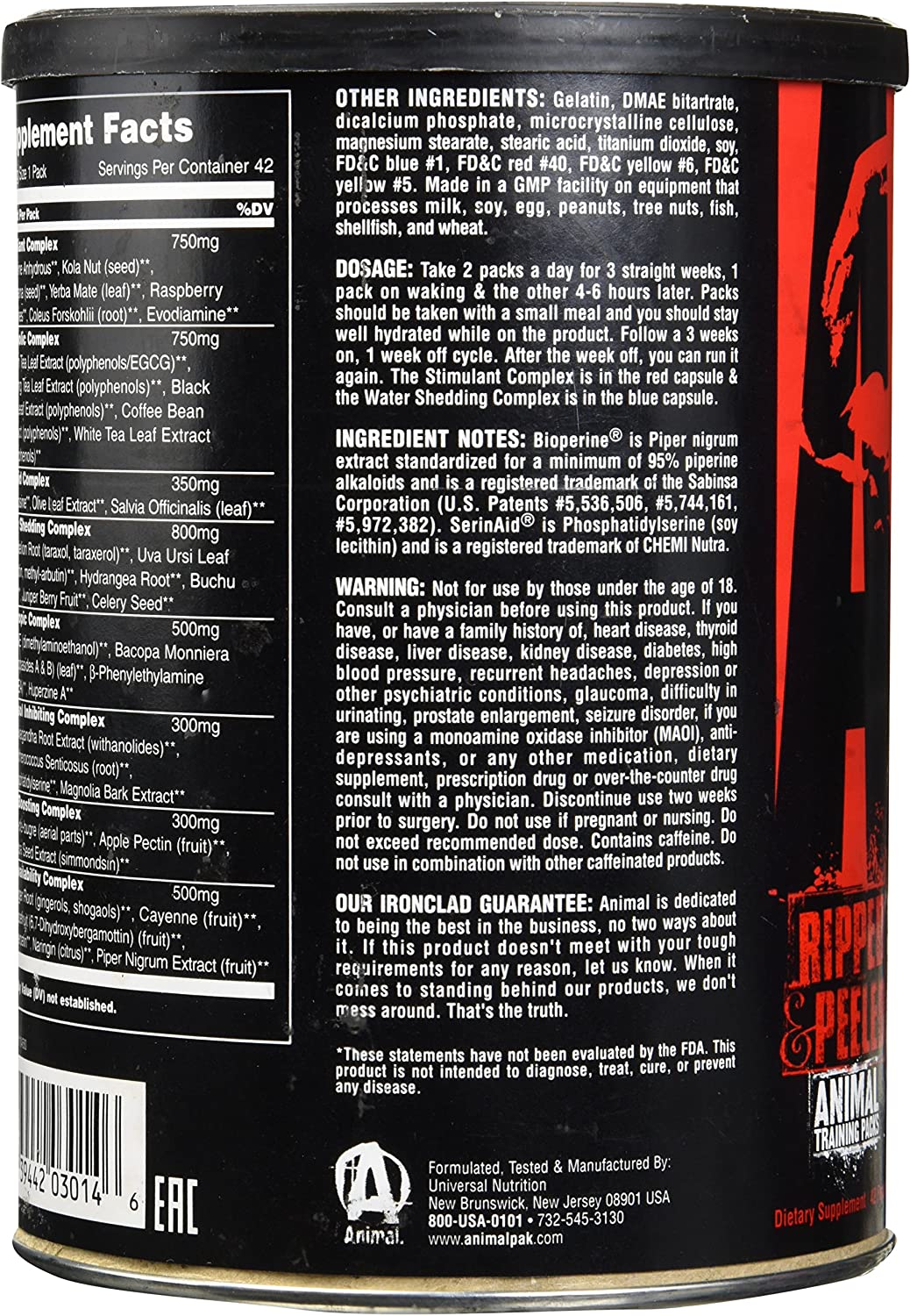 Universal Nutrition Animal Cuts 42 Packs