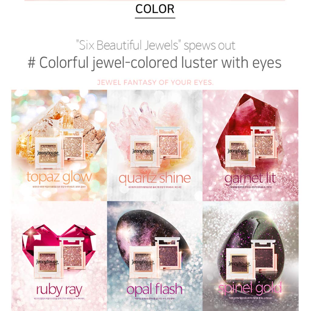JENNYHOUSE Jewel Fit Eye Shadow 2g - 6 Variants of Dazzling Shimmer and ...