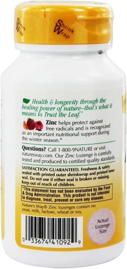 Nature"s Way - Zinc Lozenges W/Echinacea & Vitamin C, 60 lozenges