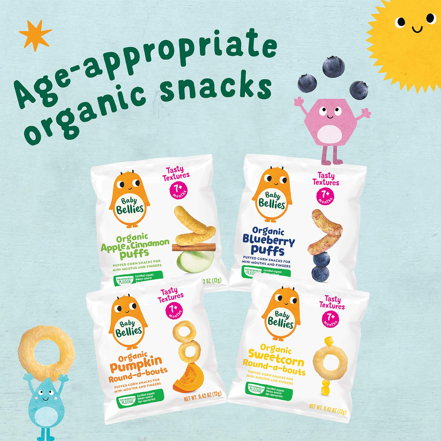 Baby Bellies Organic Blueberry Puff, 12 Count