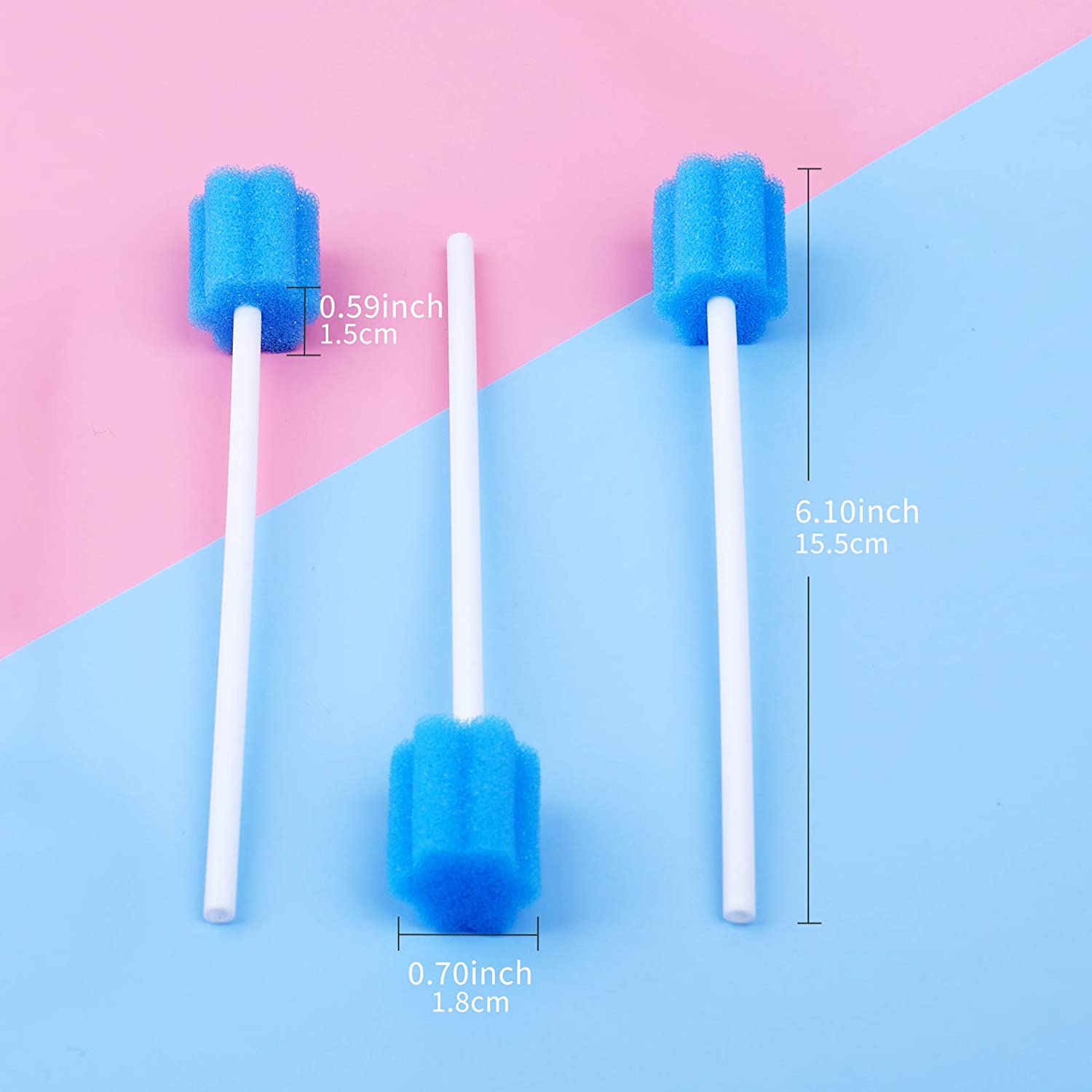 Wellgler"s Disposable Oral Swabs, Sterile Sponge Mouth Swabs (250pcs, blue)