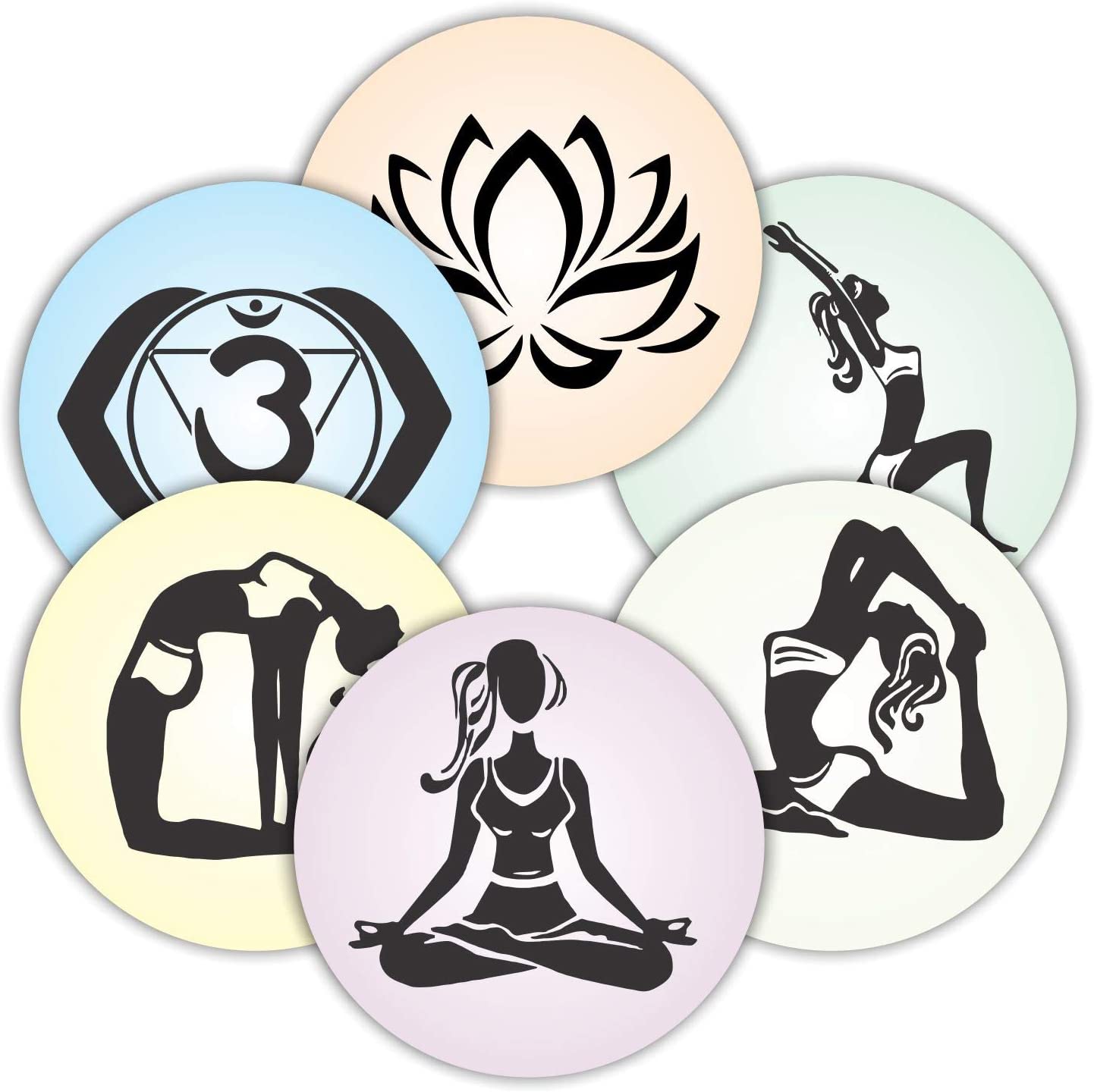 Yoga Stickers - (Pack of 120) 2" Large Round Labels for Mandala Wall ...