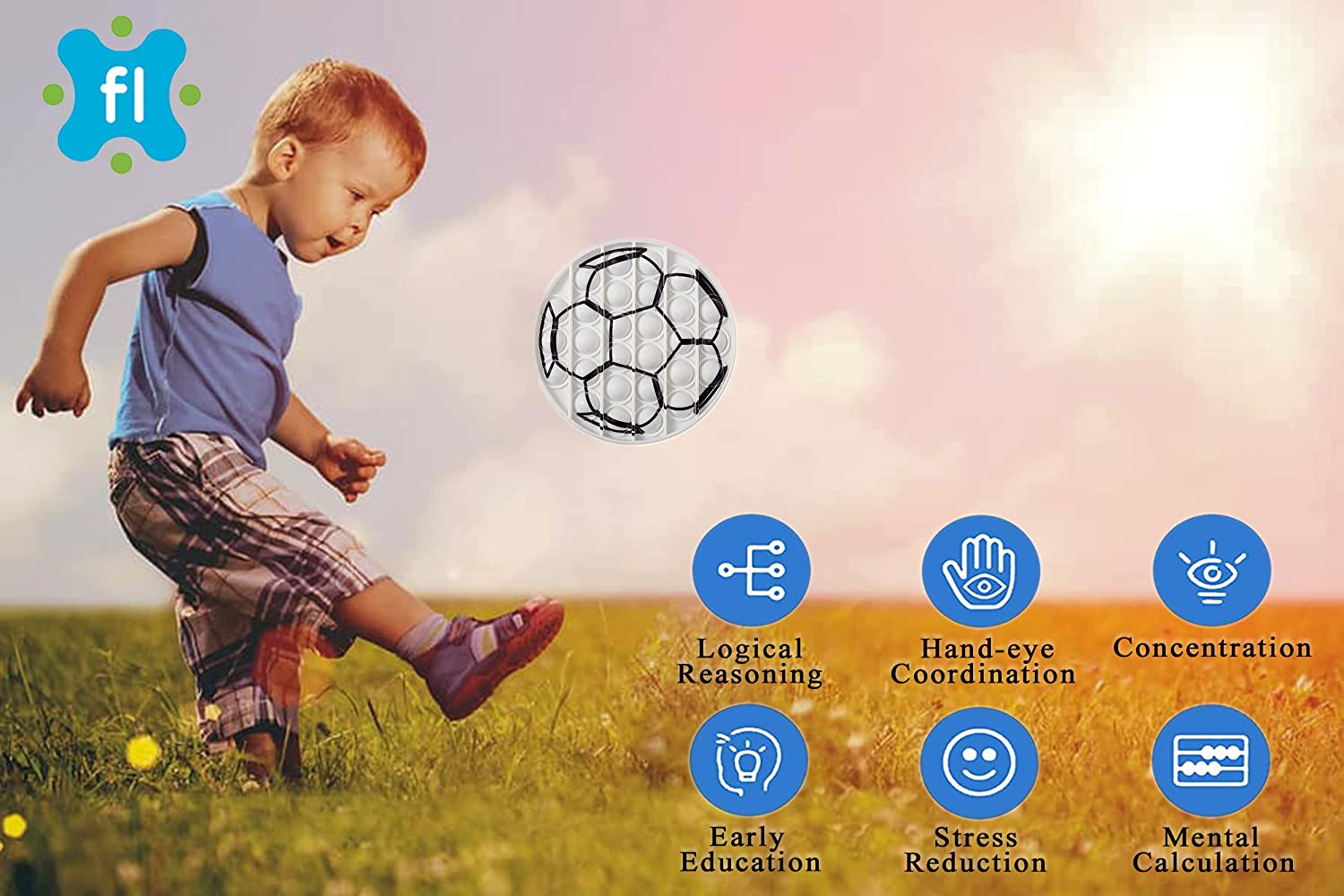 Fidget LAB 4 pcs Sports Pop Fidget Pack Push It Toy | Sensory Football ...