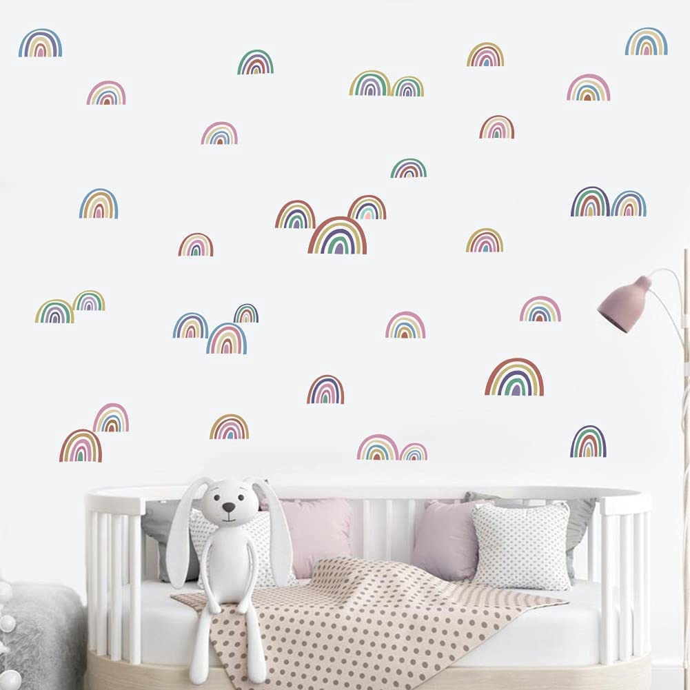 IARTTOP Colorful Rainbow Wall Decal, Attractive Typology Rainbows ...