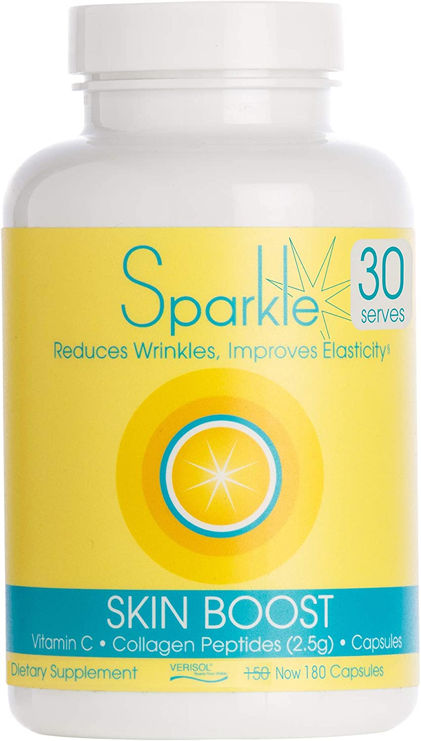 Collagen Capsules - Sparkle Skin Boost Collagen Capsules (180 Pills) 30 ...