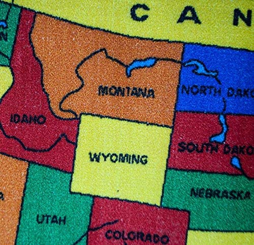 Kids Rug USA Map Area Rug 5x7 (Approx : 4'11" X 6' 10") Non Slip Gel ...