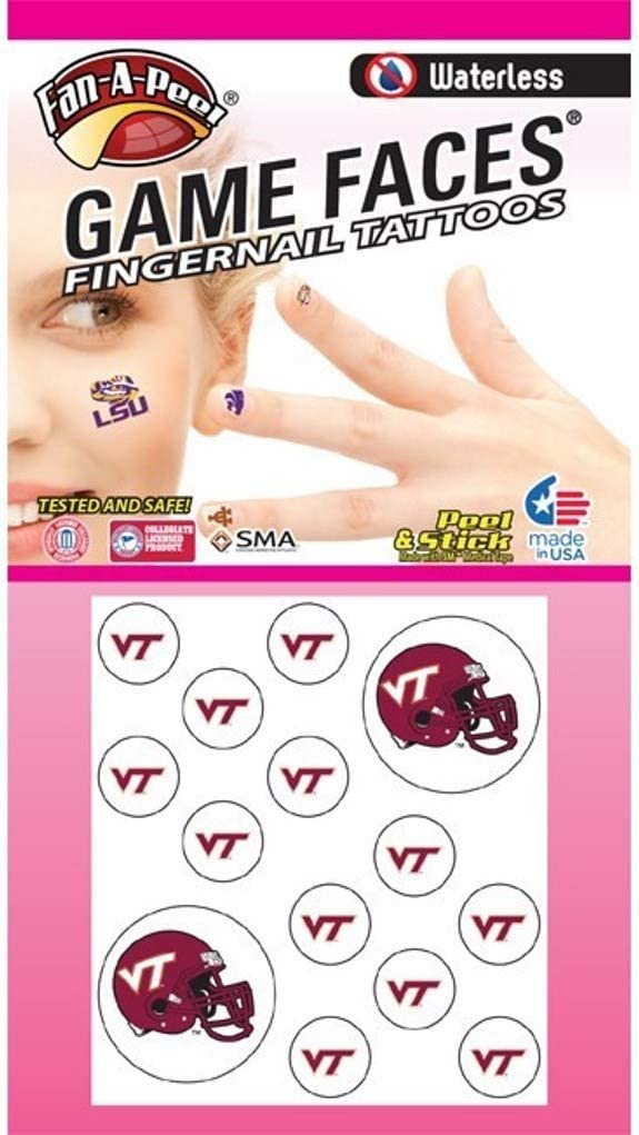 Virginia Tech Hokies – Waterless Peel & Stick Temporary Fingernail ...