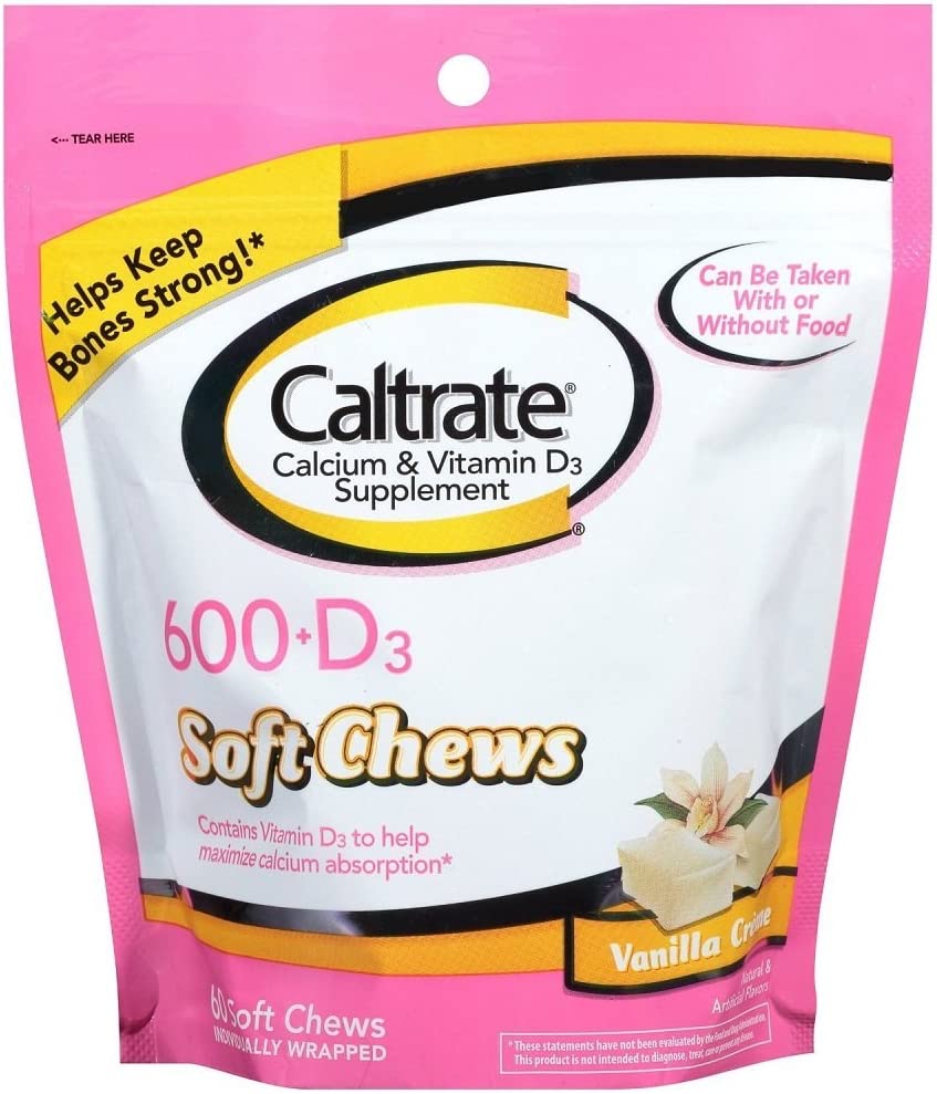 Caltrate Calcium - Vitamin D Soft Chews Vanilla Creme 60 Each