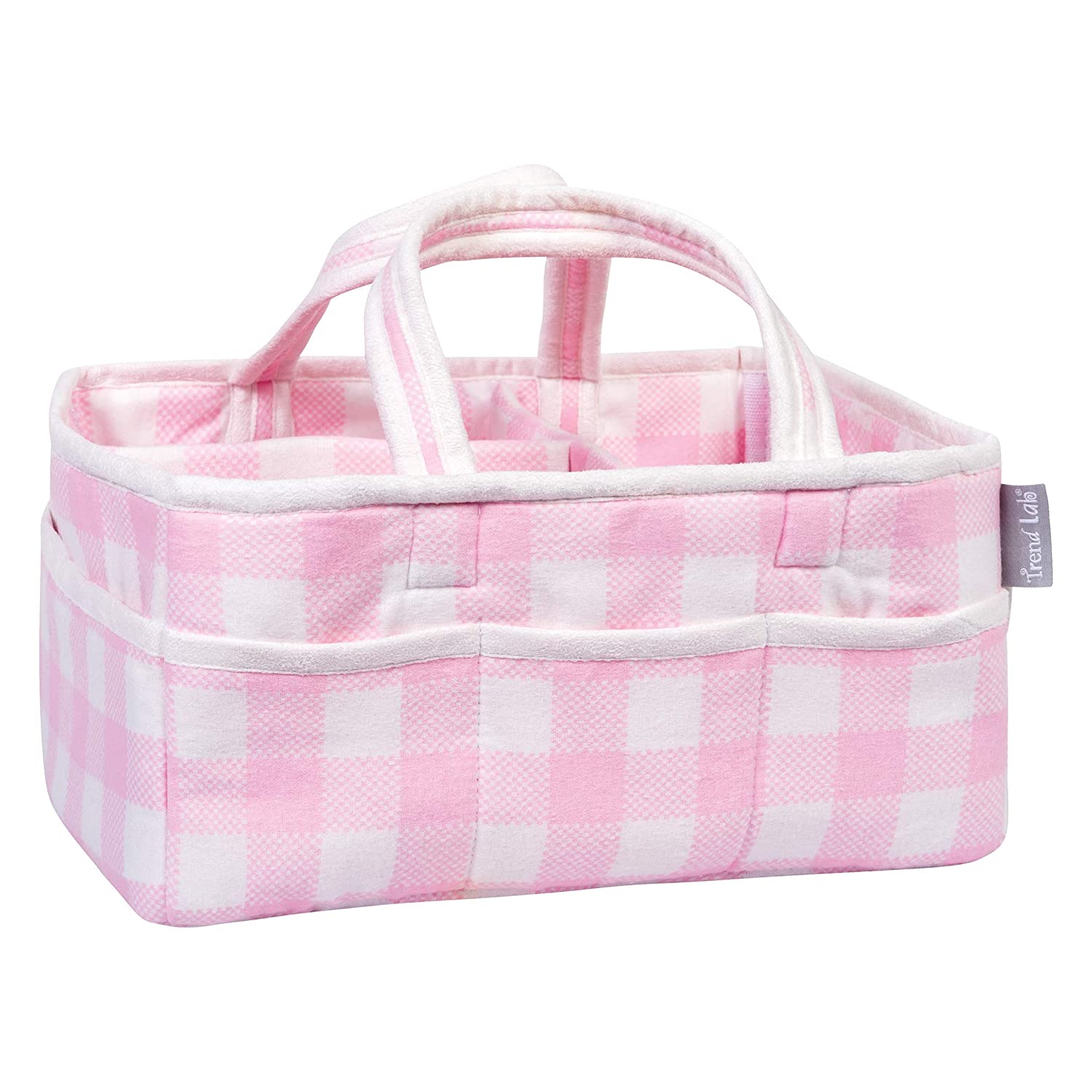 Trend Lab Storage Caddy, Pink & White Buffalo Check