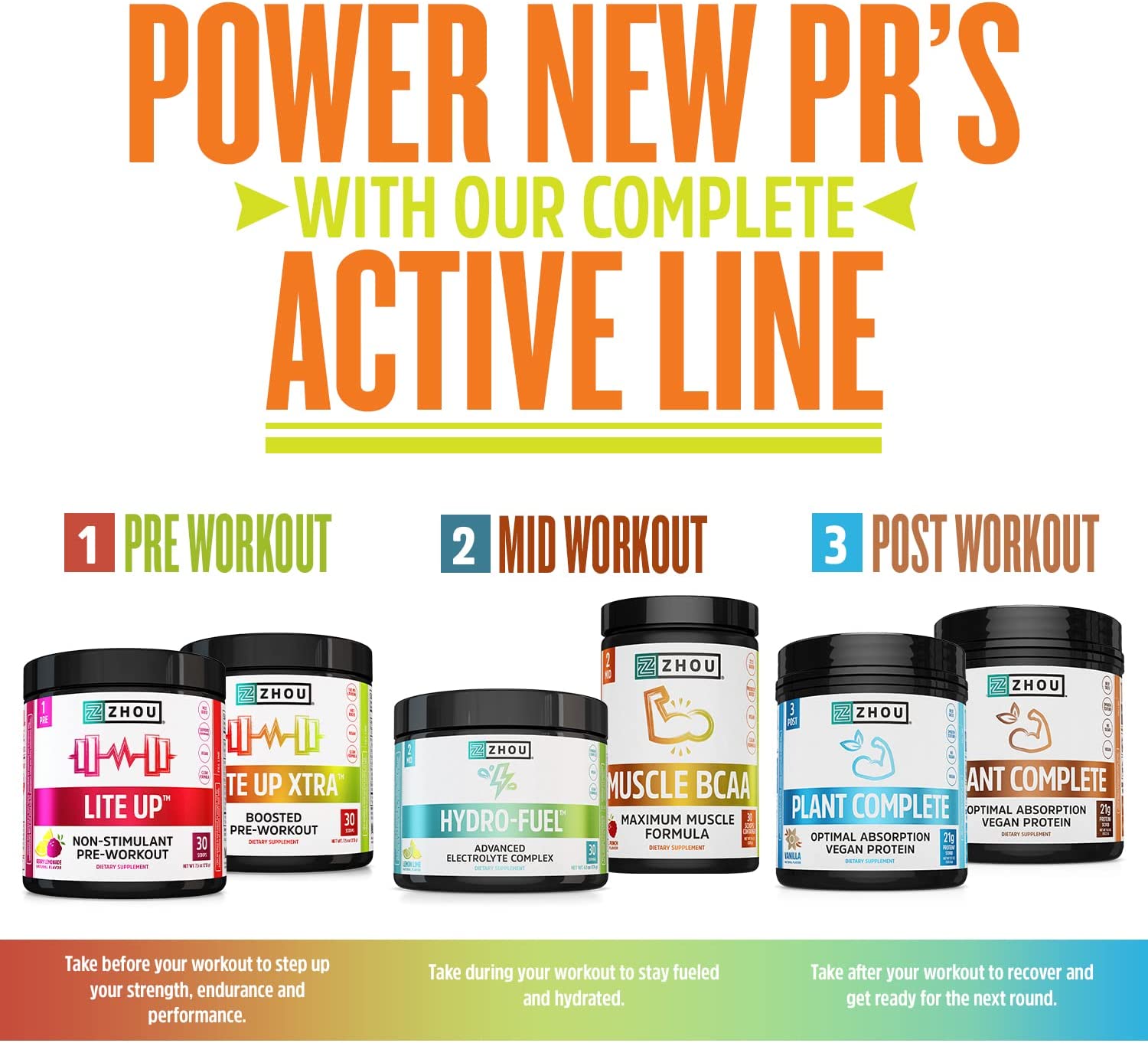 Zhou Nutrition Muscle BCAA Powder, Vegan Muscle Recovery, Natural ...