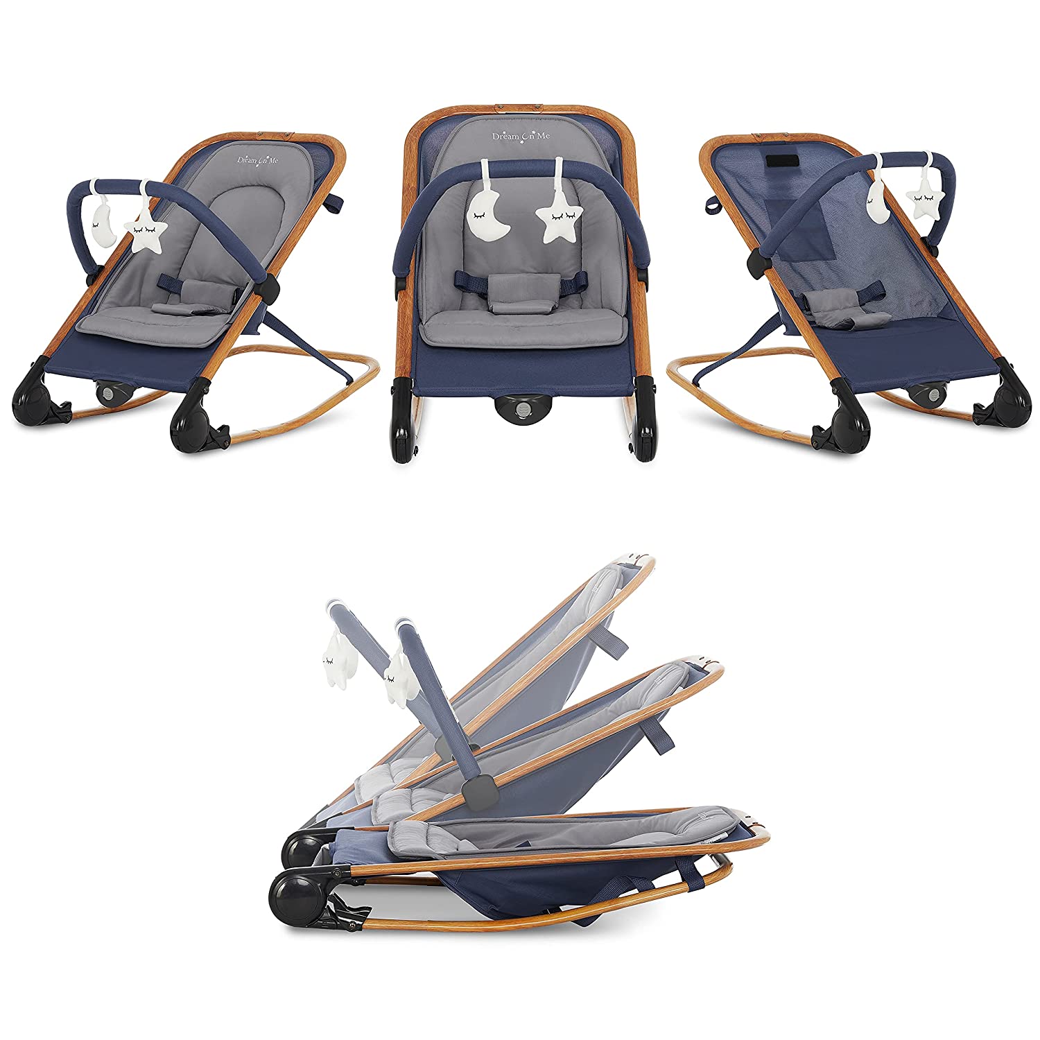 Dream on Me Rock with me 2-in-1 Rocker and Stationary Seat | Compact ...