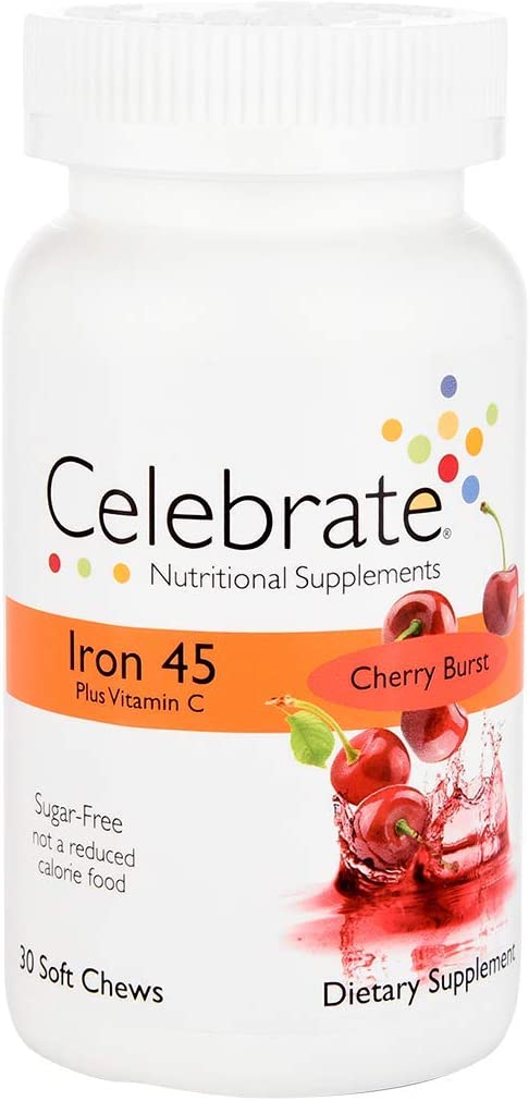 Celebrate Iron C 45 mg - Soft Chews - Cherry Burst - 30 Count