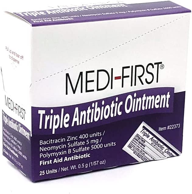 Antibiotic Ointment, Medi-First Bacitracin Cream Packets, 25 Pack