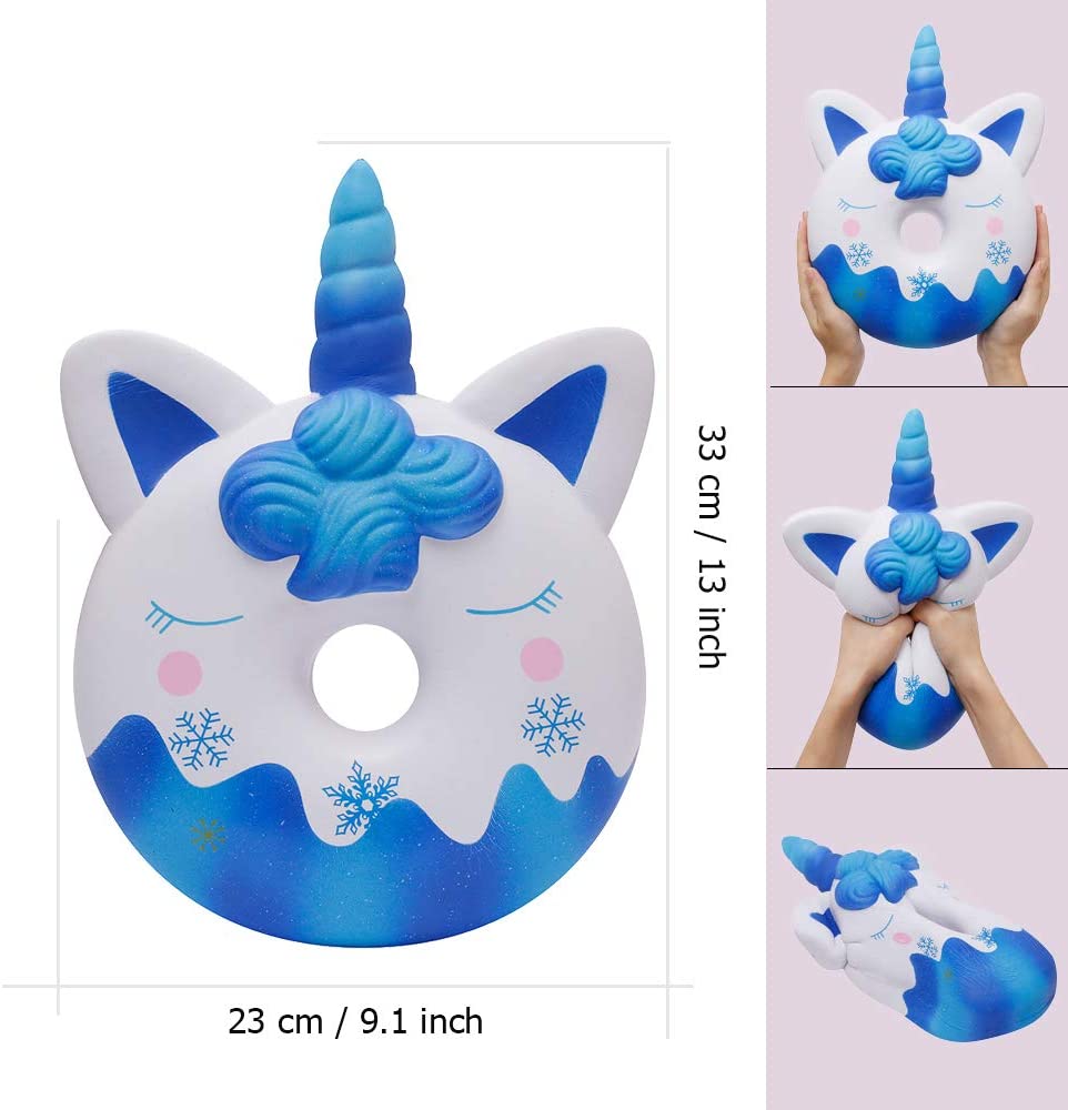 Anboor 13 Inches Squishies Jumbo Unicorn Donut Kawaii Soft Slow Rising ...
