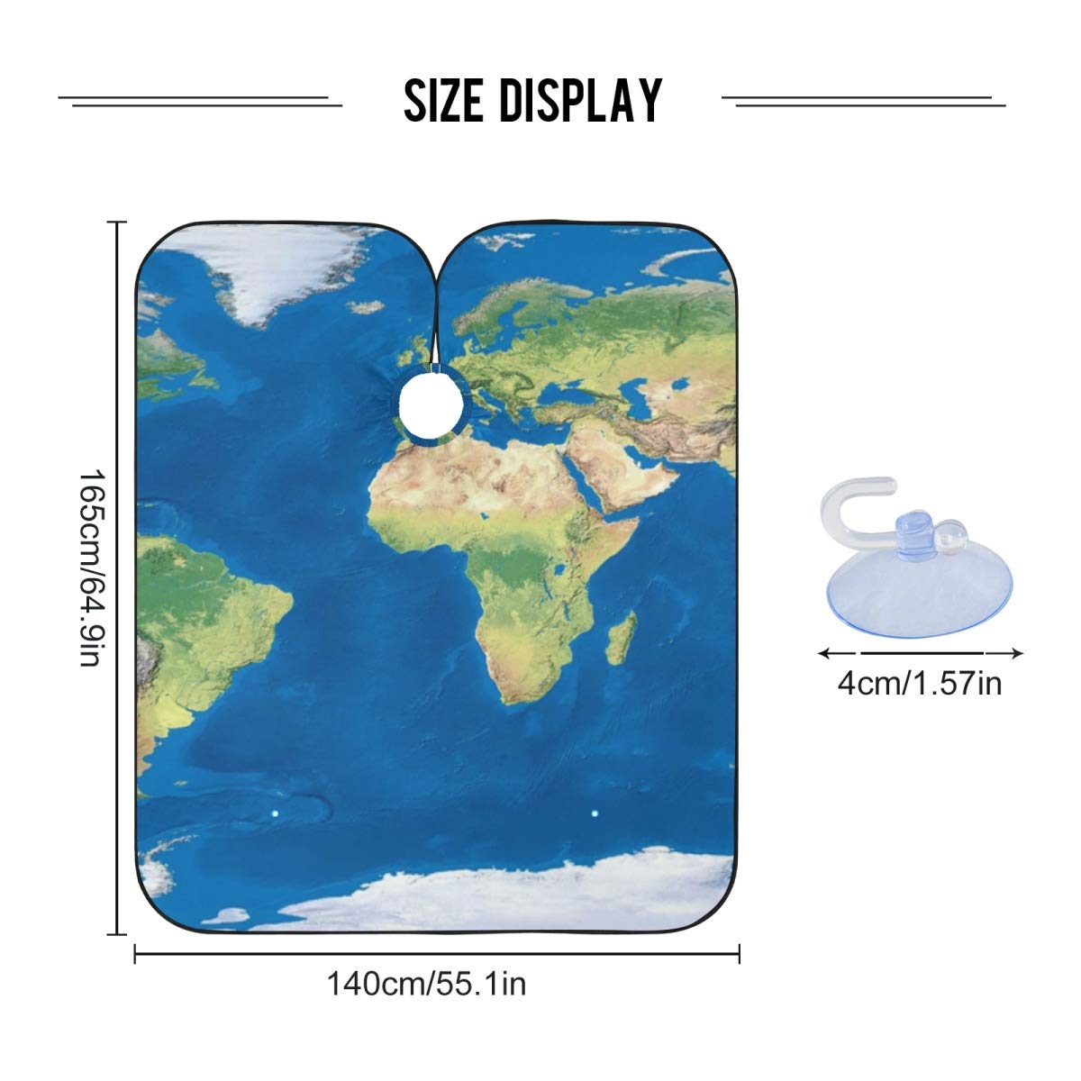 Hair Cutting Cape for Adults - World Map Beard Shaving Bib Barbers ...