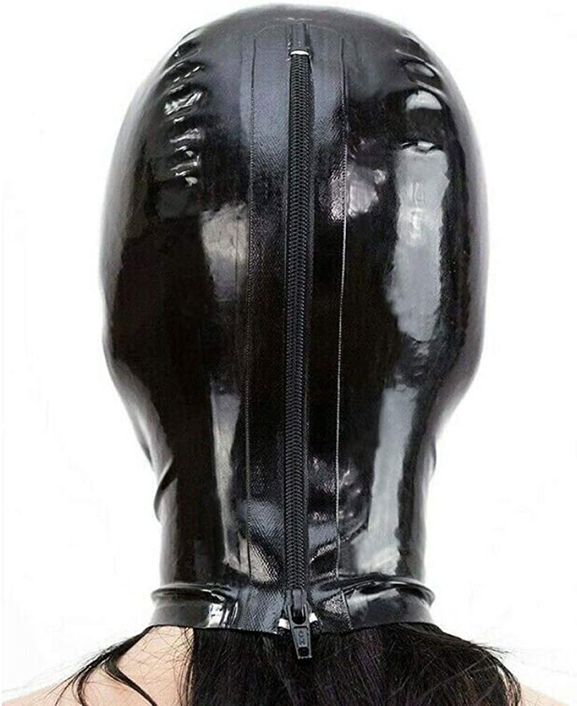Latex Hood Women Gummi Rubber Full Cover Mask Big Eyes Color trim ...