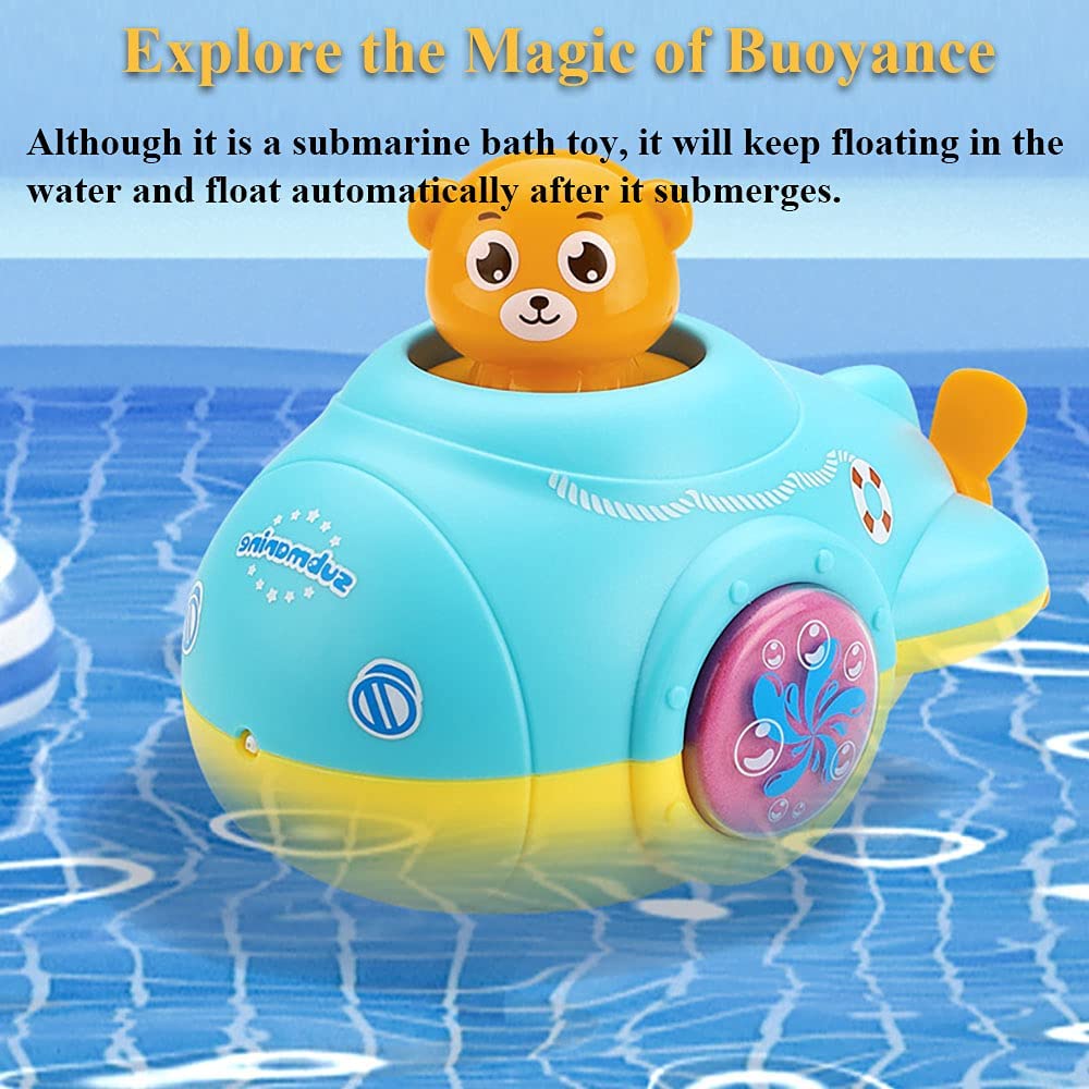 NEXTAKE Wind-up Submarine Bath Toy Lovely Bear Submarine Water Toy ...