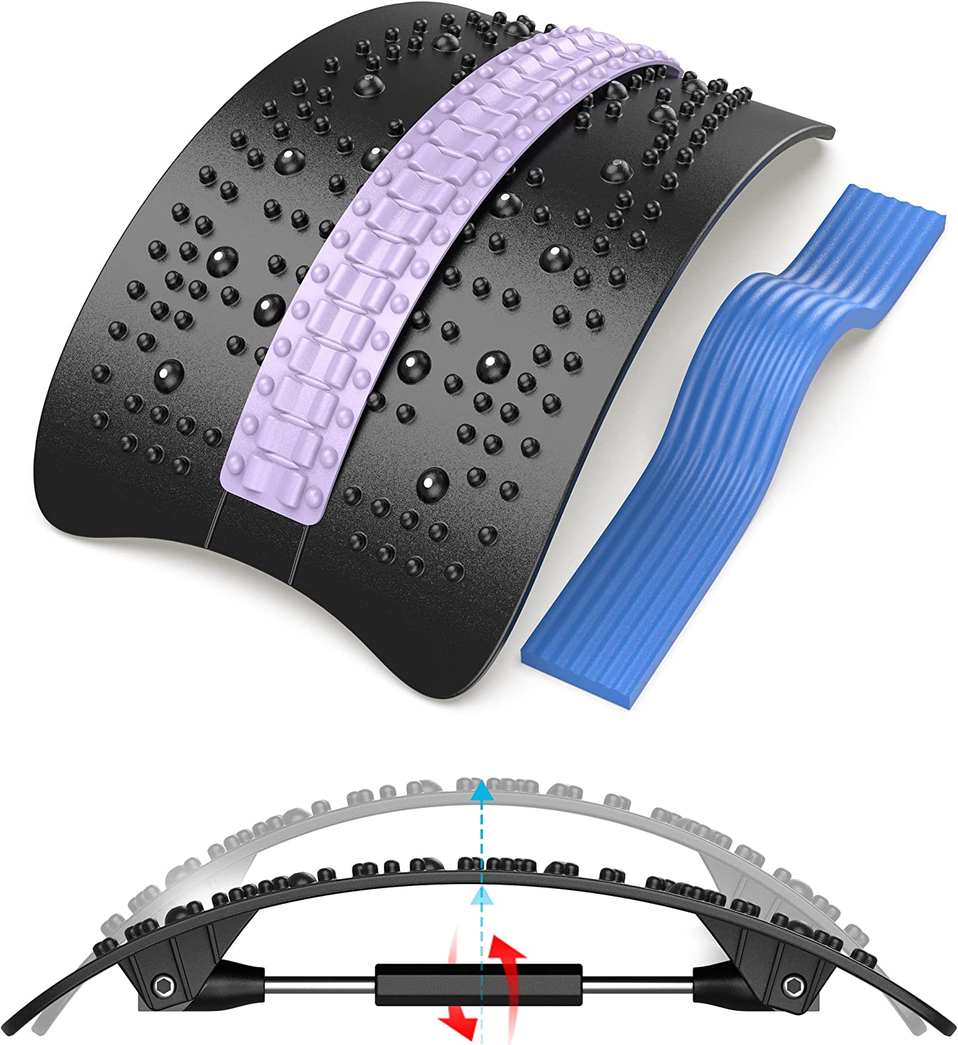 2022 Upgraded Back Stretcher for Lower Upper Back Pain Relief, Fully ...