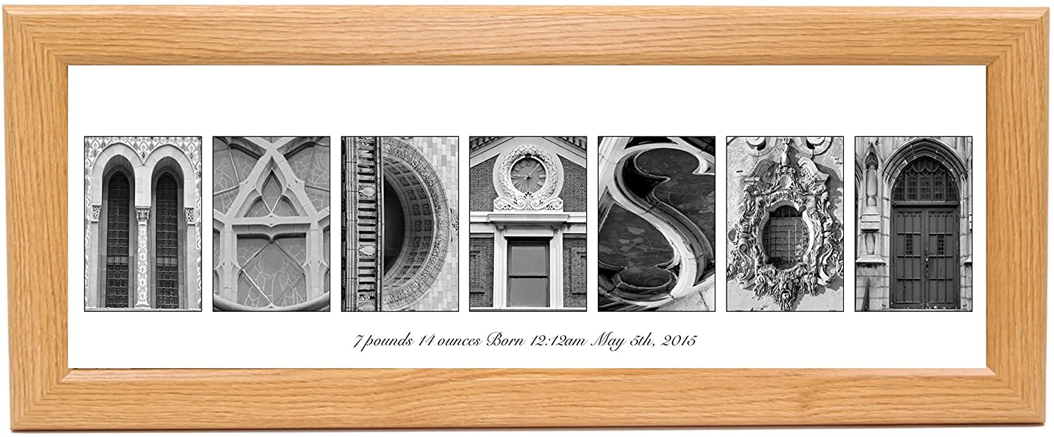 Creative Letter Art Personalized Name in Black and White Architecture ...