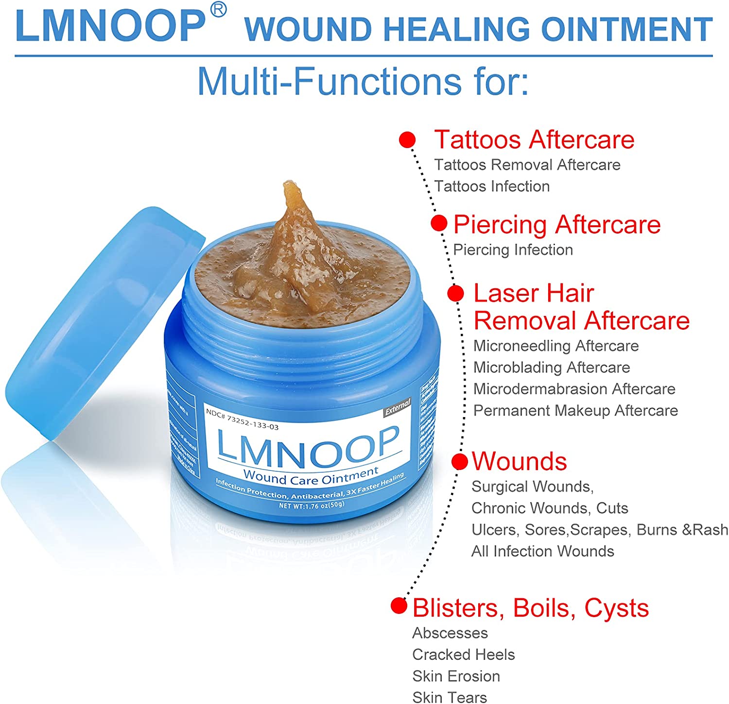 LMNOOP Wound Care Ointment: Pain Relief, Anti-Infection, Anti ...