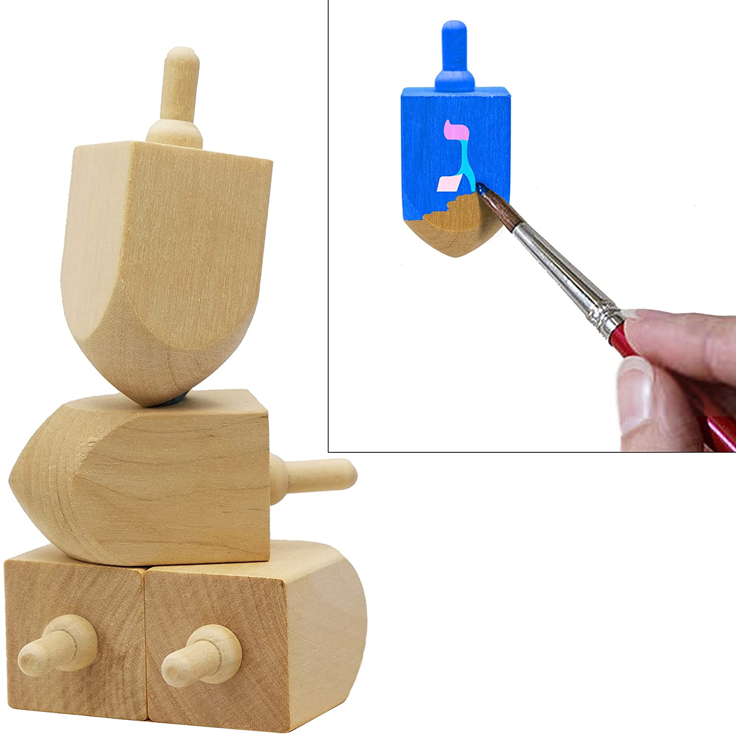 Hanukkah Wooden Dreidel, Design Your Own 3" Inch Wooden Chanukah ...