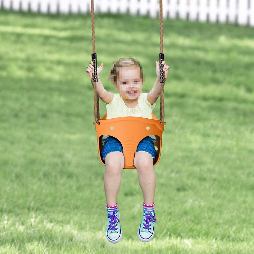 SELEWARE Heavy-Duty High Back Full Bucket Toddler Swing Seat with ...