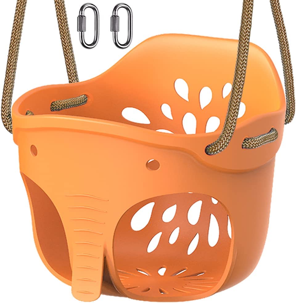 SELEWARE Heavy-Duty High Back Full Bucket Toddler Swing Seat with ...