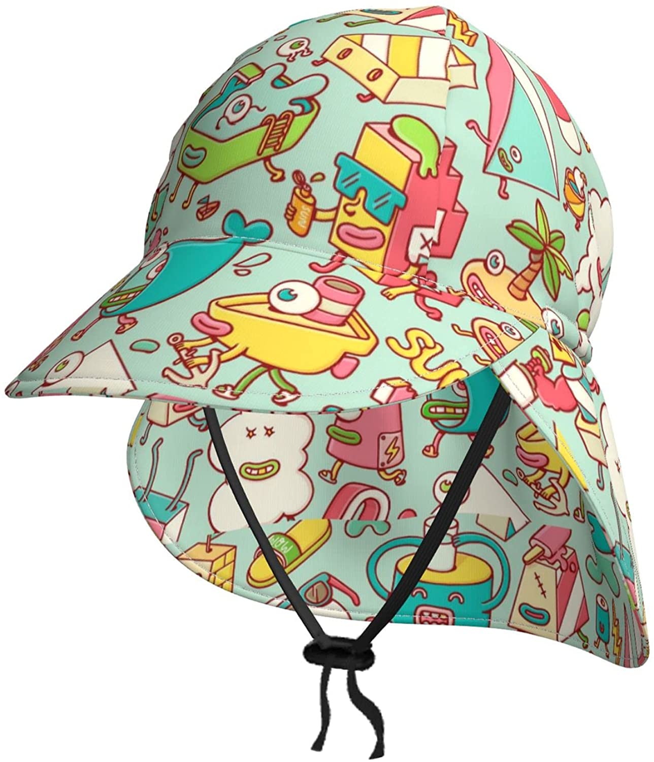 Kids Sun Hat UPF 50+ Toddler Grasshopper Sun Cap with Neck Flap ...