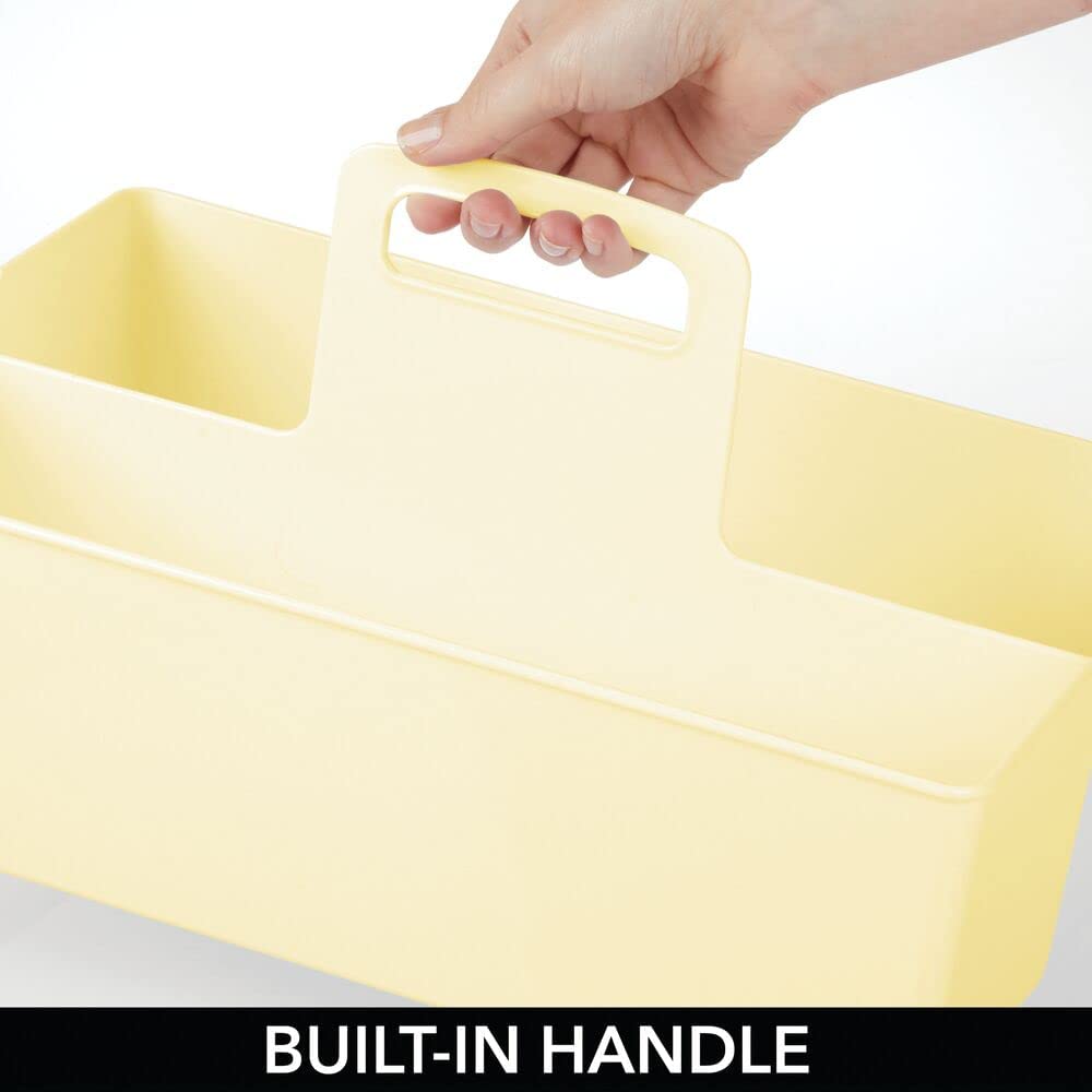 mDesign Nursery Plastic Storage Caddy Divided Bin - Utility Tote with ...