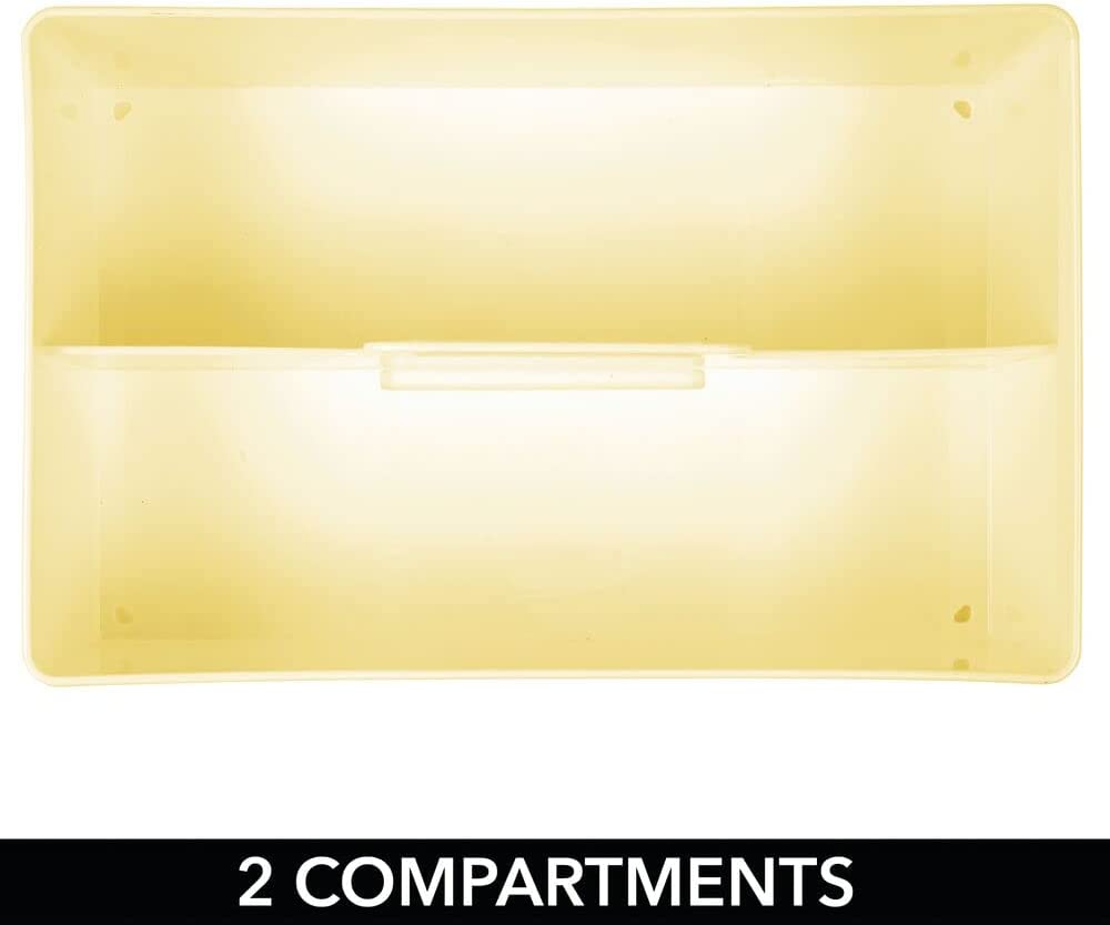 mDesign Nursery Plastic Storage Caddy Divided Bin - Utility Tote with ...