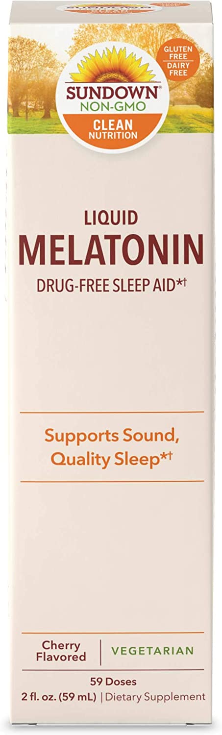 Sundown Sublingual Melatonin Liquid Cherry Flavor, 2 Ounces