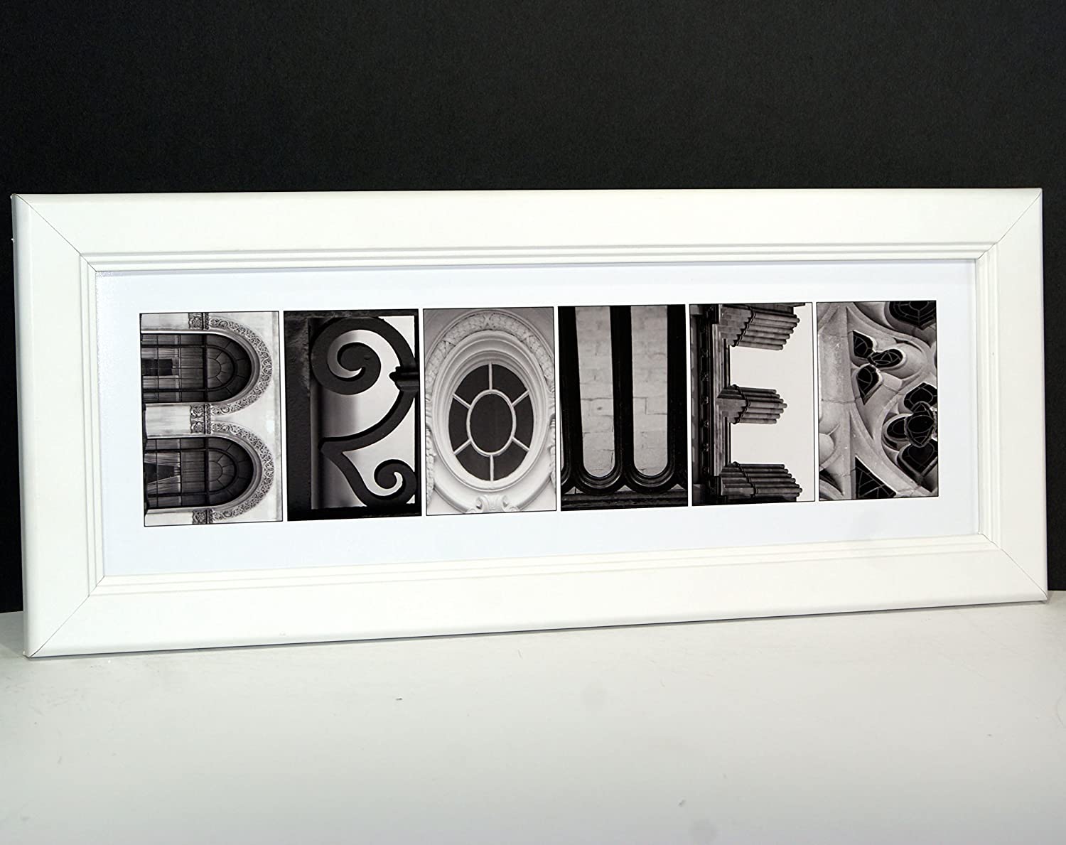 Creative Letter Art Personalized Name in Black and White Architecture ...