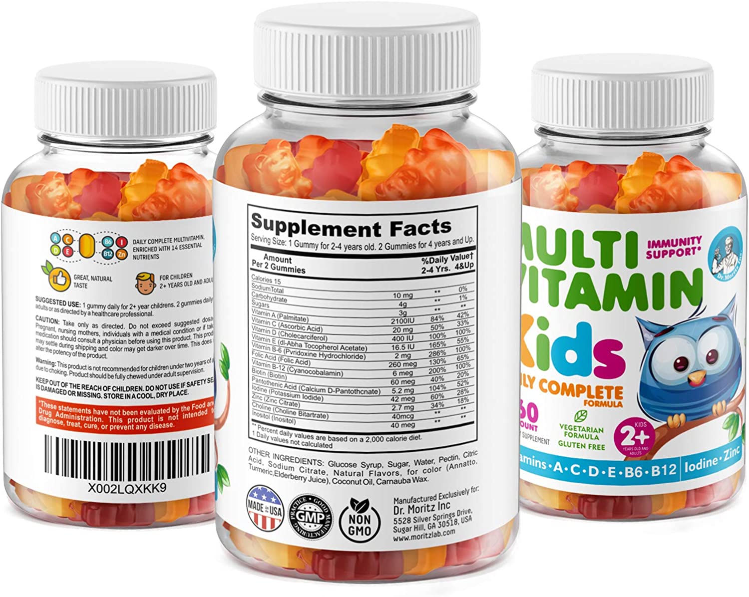 Kids Magnesium Gummies Sugar-Free and Multivitamin Gummies 14 Essential ...