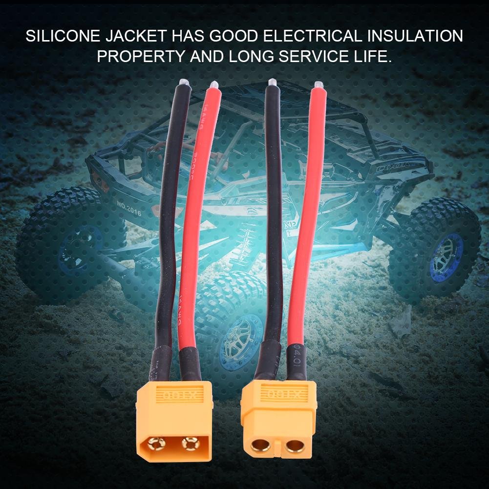 XT-60 Connector Cable Male with Silicone Jacket to Female Plug ...