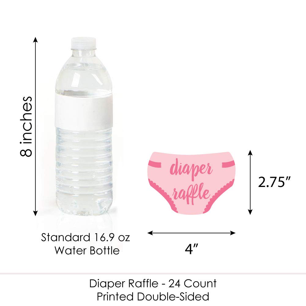 Big Dot of Happiness Baby Girl - Diaper Shaped Raffle Ticket Inserts ...