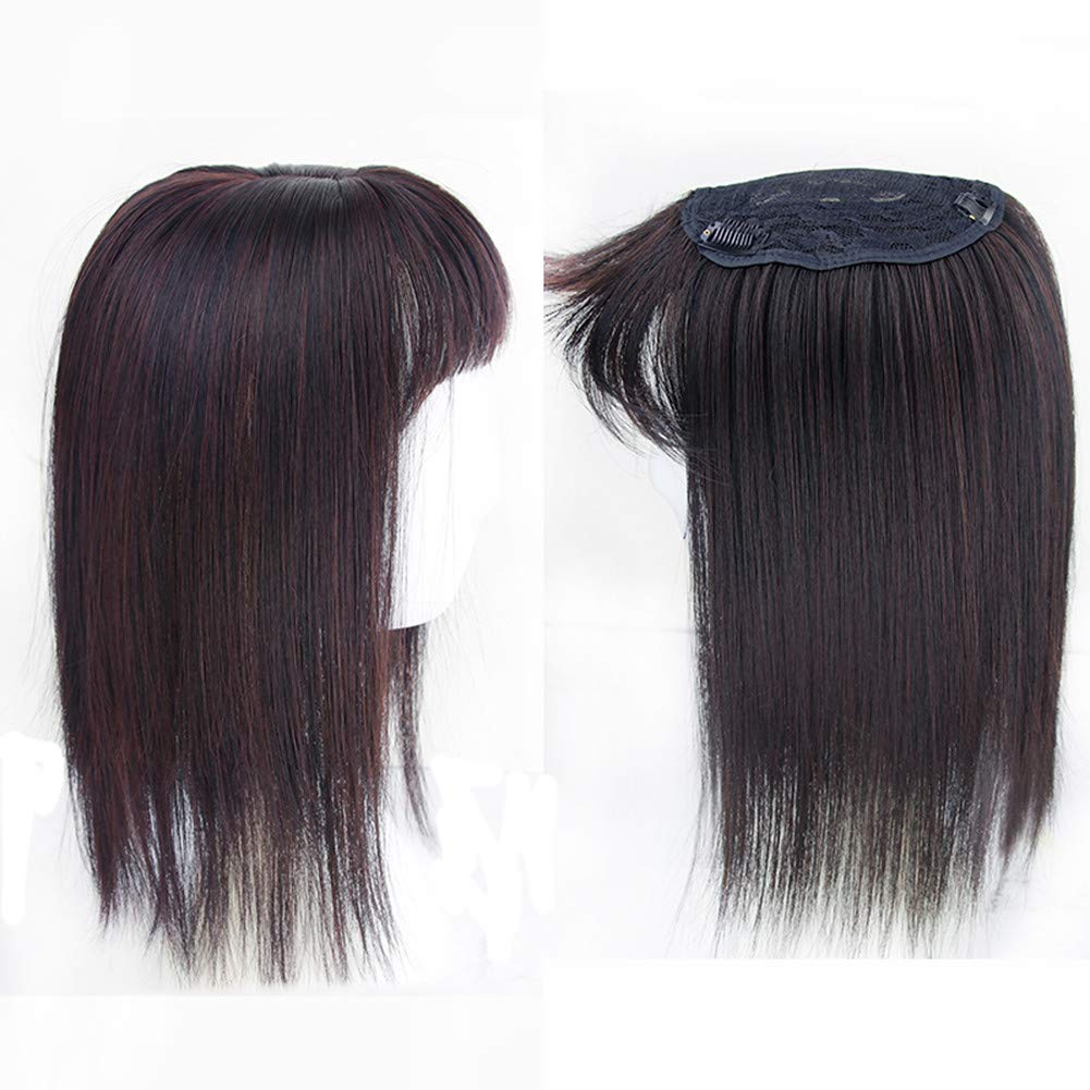 Straight Middle Part Hair Topper With Neat Bangs for Thinning Hair ...